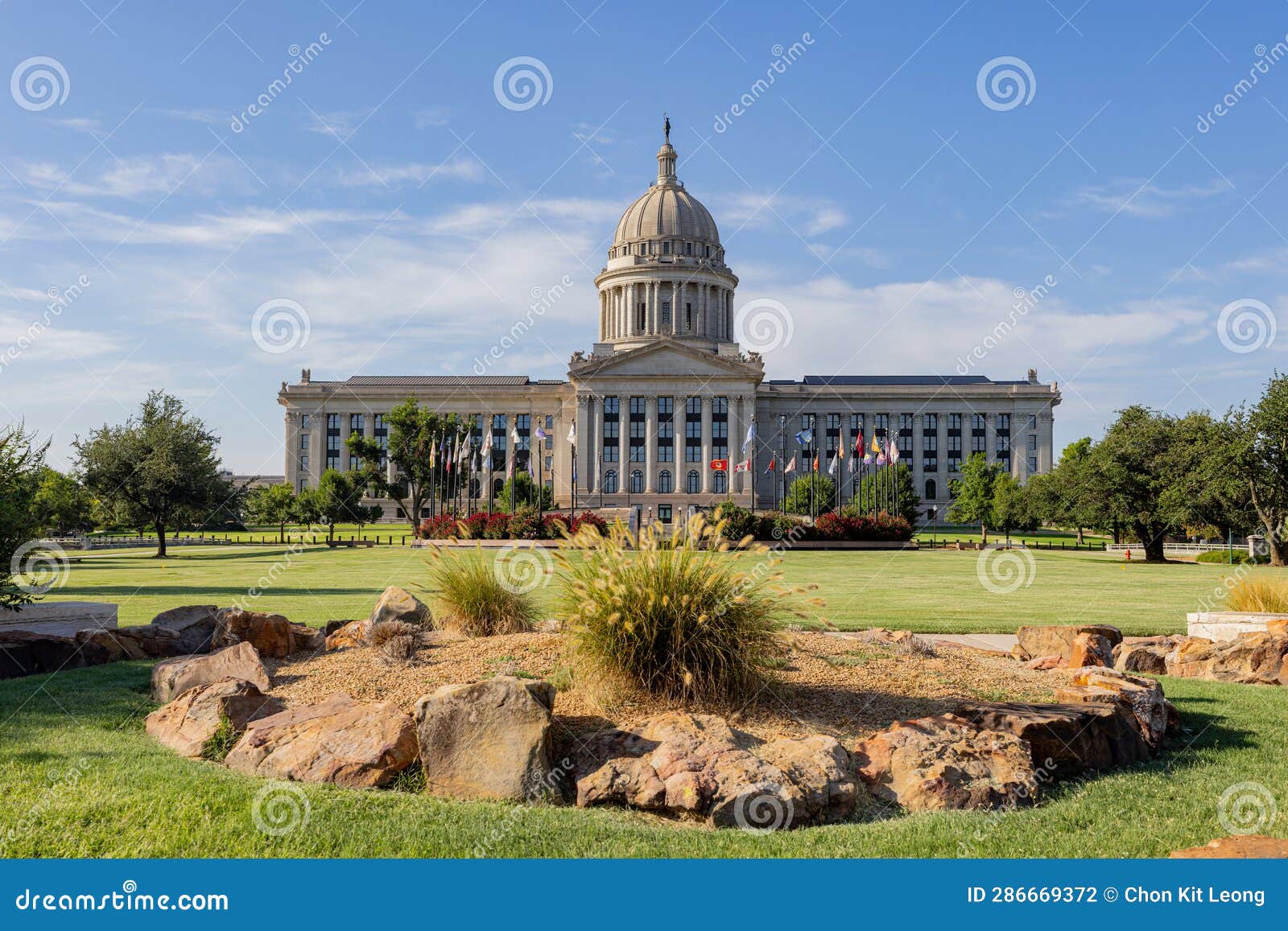 Sunny Exterior View of the Oklahoma State Capitol Stock Photo - Image ...