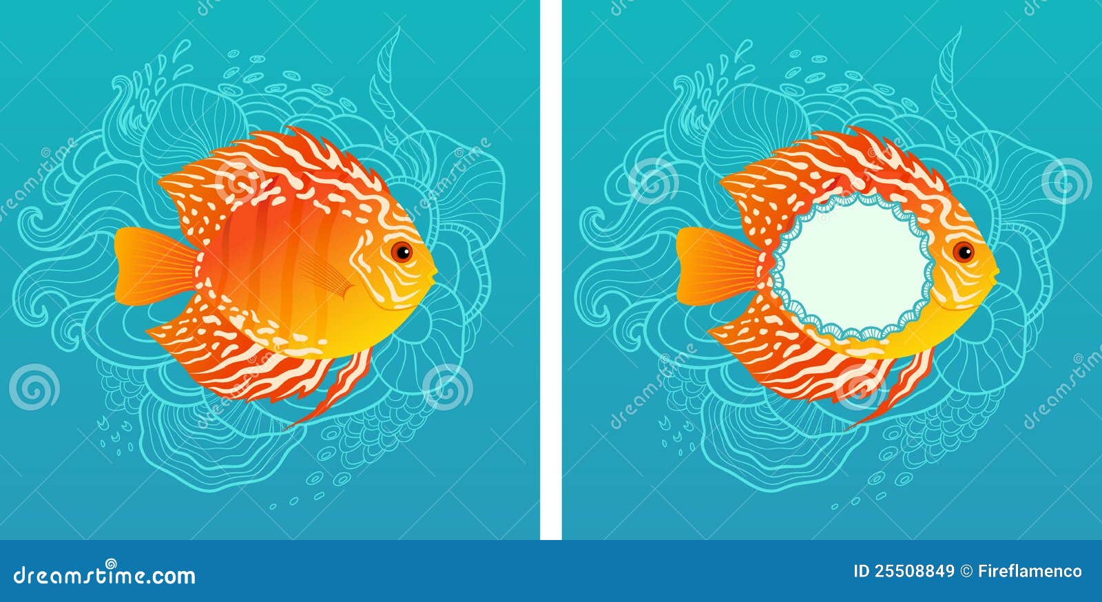Sunny fish stock vector. Illustration of doodle, beach - 25508849