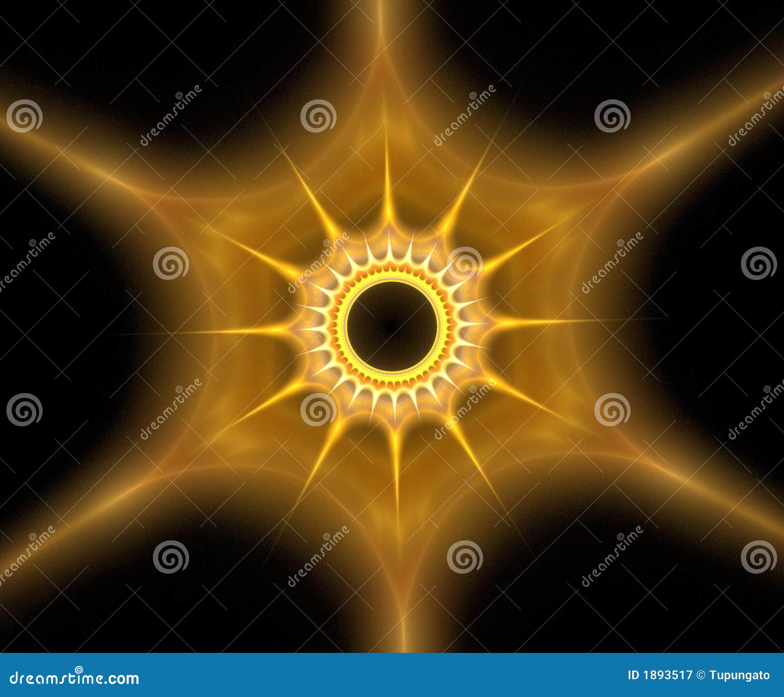 Sunny Fractal - Yellow 3D Sun Stock Illustration - Illustration of rays ...