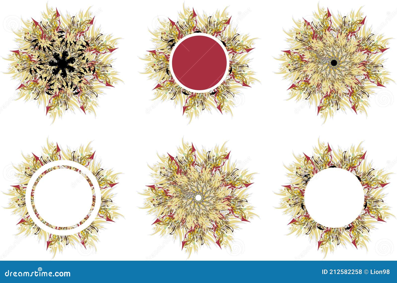 Sunny Frames and Flowers with Arrows Elements Stock Vector ...