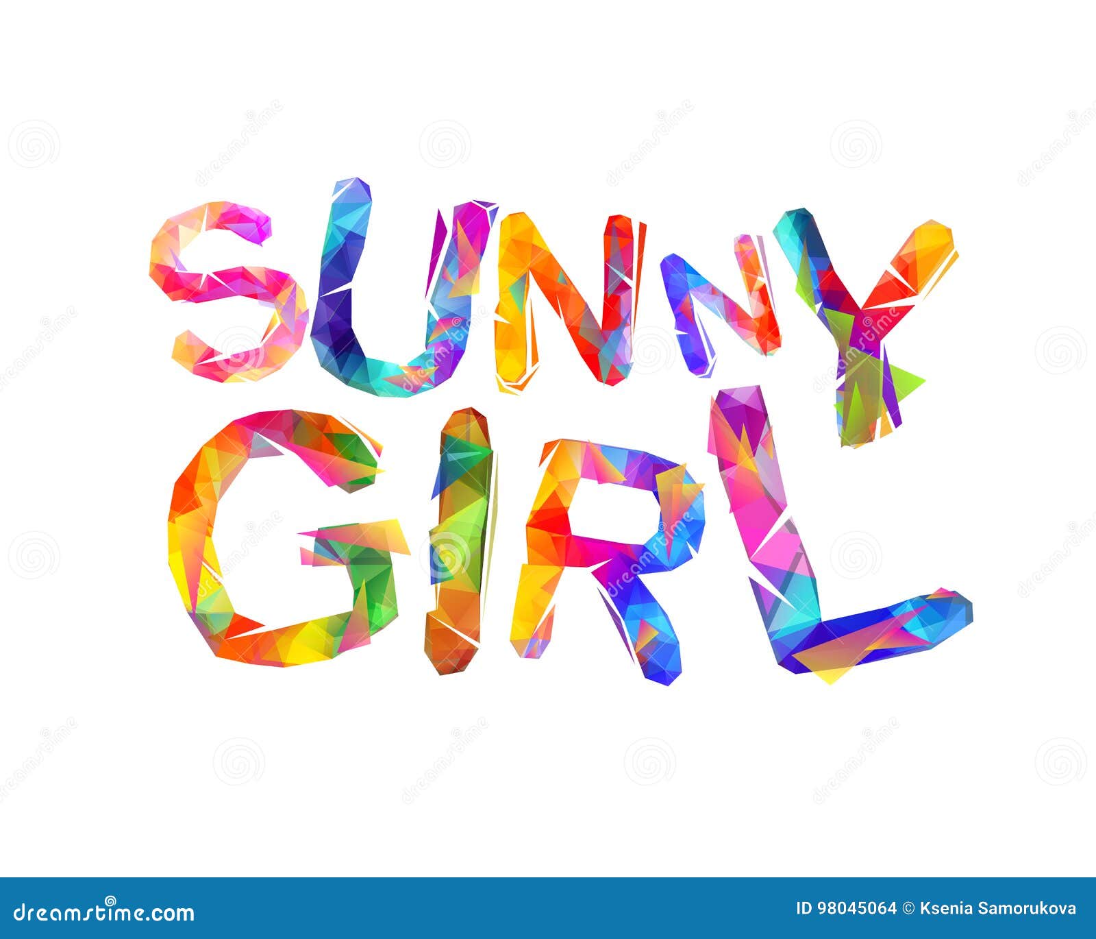 Sunny Girl. Vector Triangular Letters Stock Vector - Illustration of ...