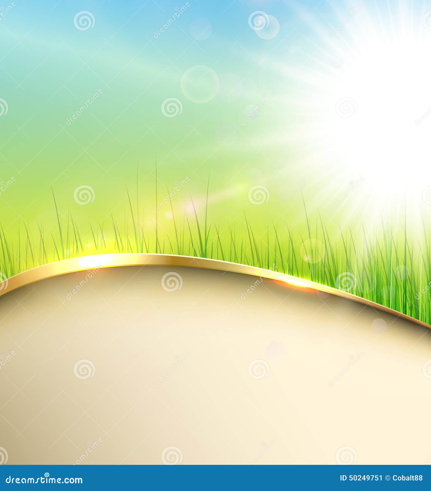 Sunny green background stock vector. Illustration of dawn - 50249751