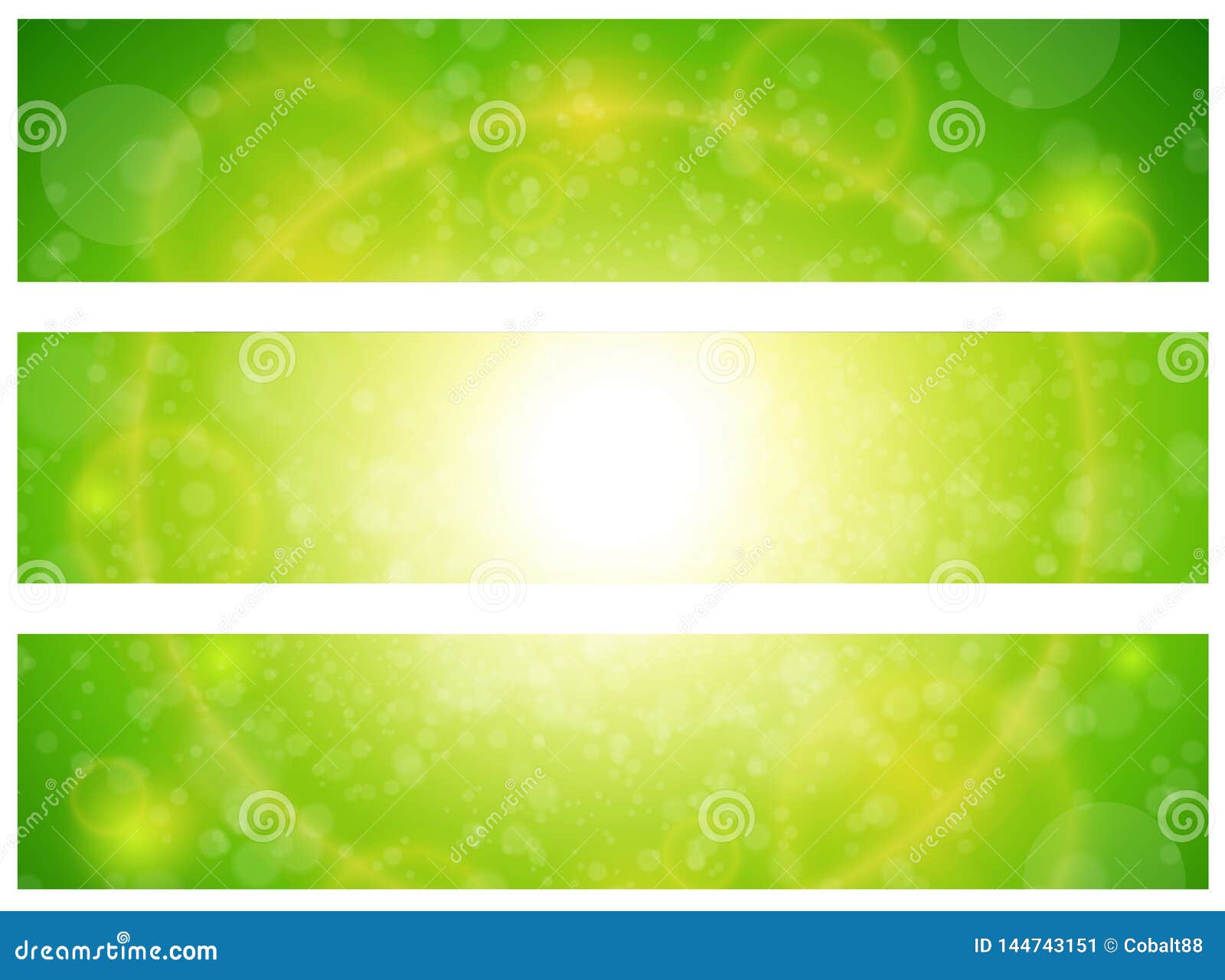 Sunny green banners stock vector. Illustration of abstract - 144743151