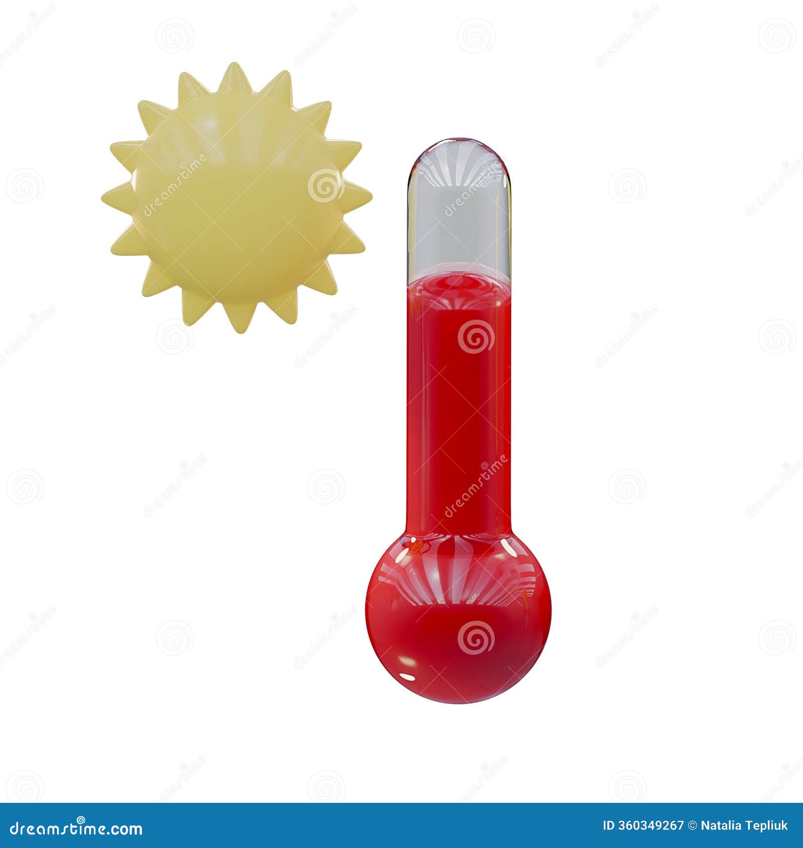 Sunny Heat Warning: Rising Temperatures Symbolized by Sun and Red ...