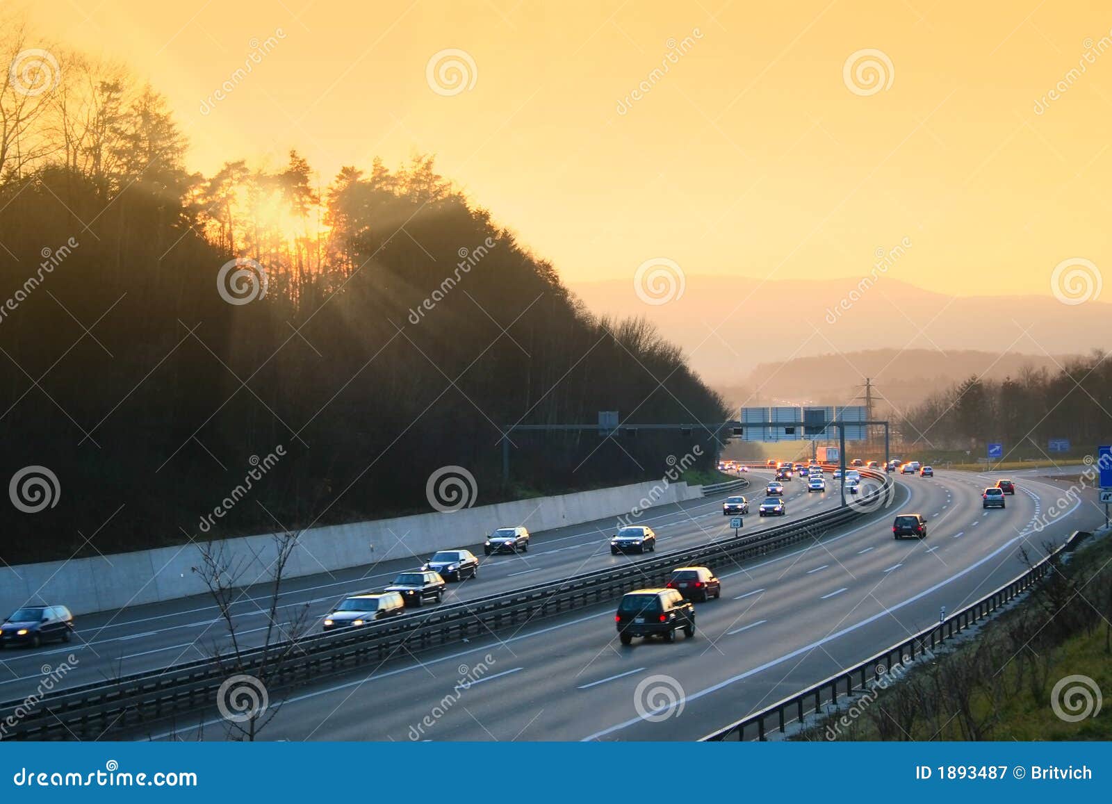 Sunny highway stock image. Image of highway, outdoor, signage - 1893487