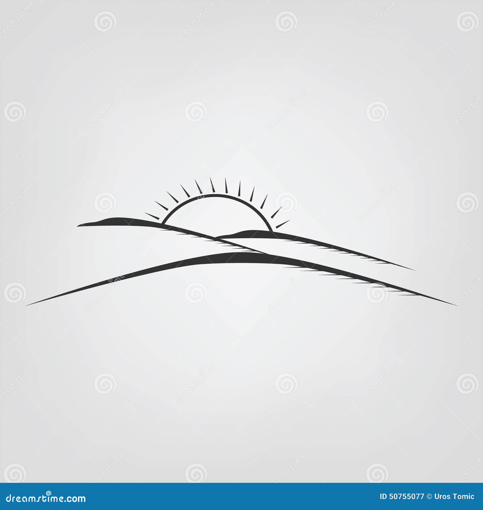 Sunny Hillside Vector Design. Stock Vector - Illustration of farm ...