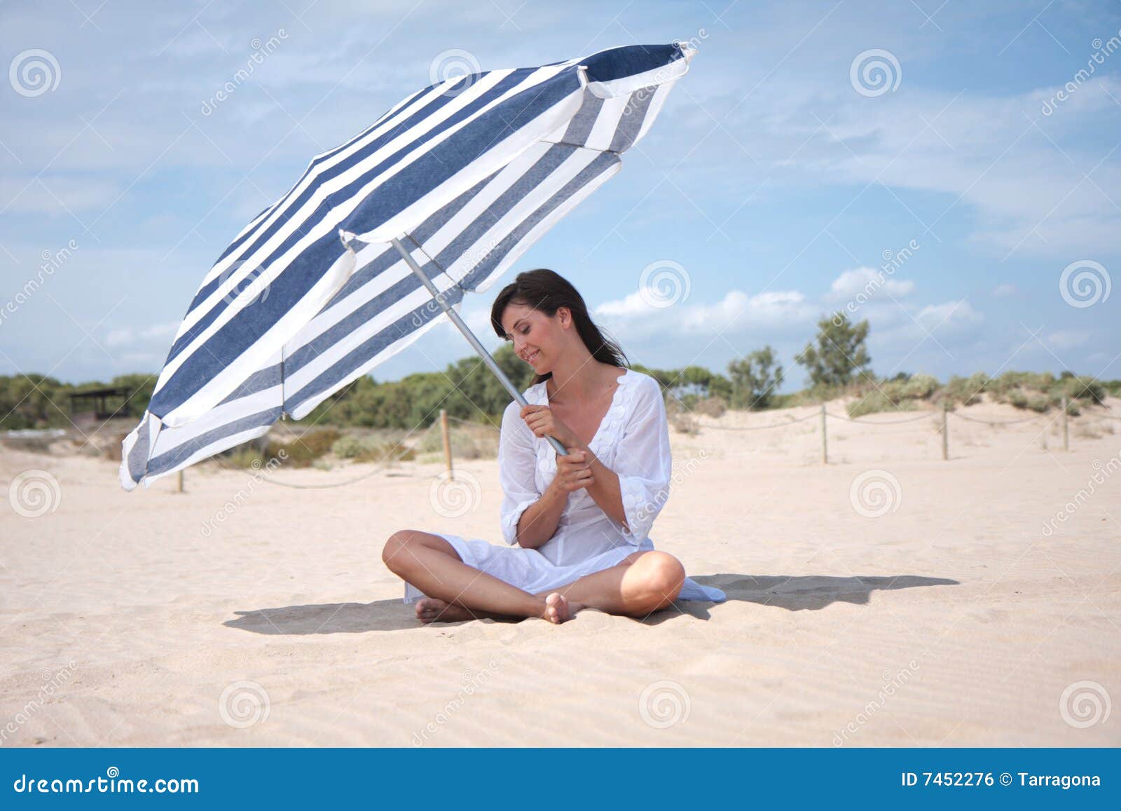 Sunny holiday stock photo. Image of girl, colorful, blue - 7452276