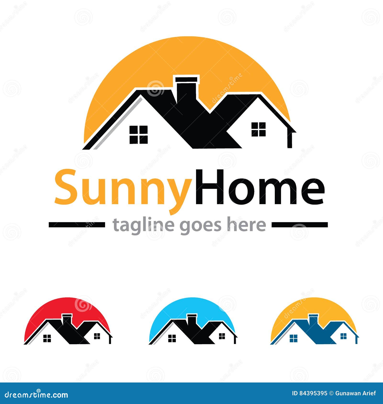 Sunny Home Logo Template Design Vector Stock Vector - Illustration of ...