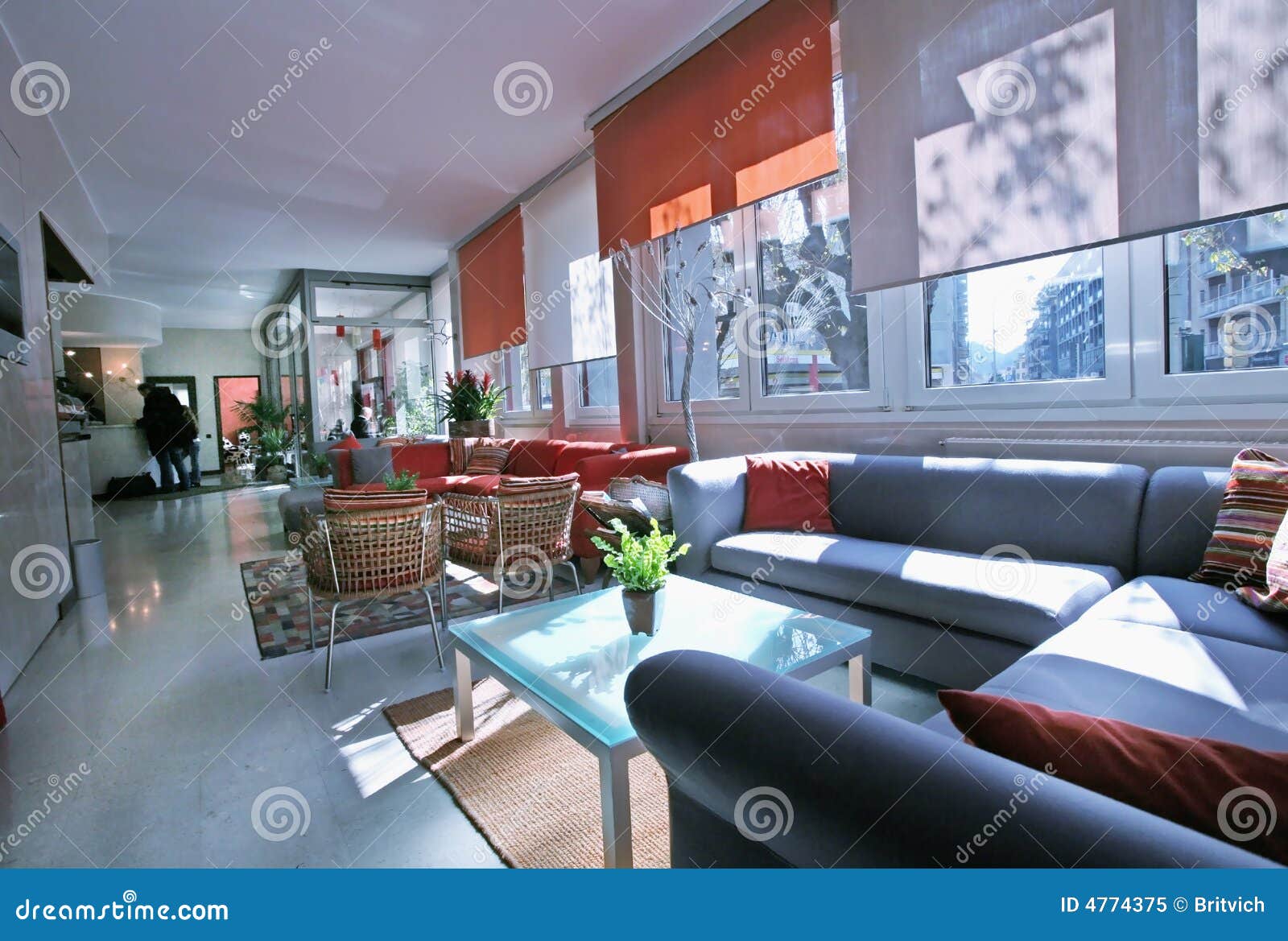 Sunny interior stock image. Image of hotel, lounge, lobby - 4774375