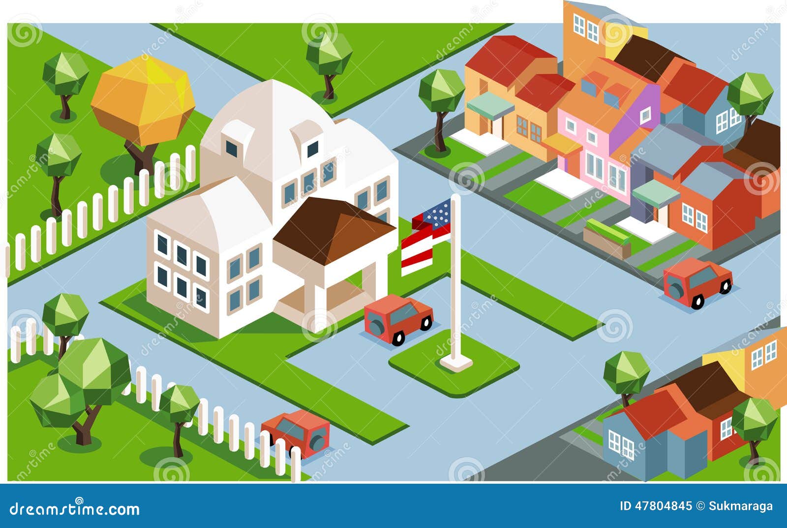 Sunny Isometric Environment Stock Illustration - Illustration of office ...