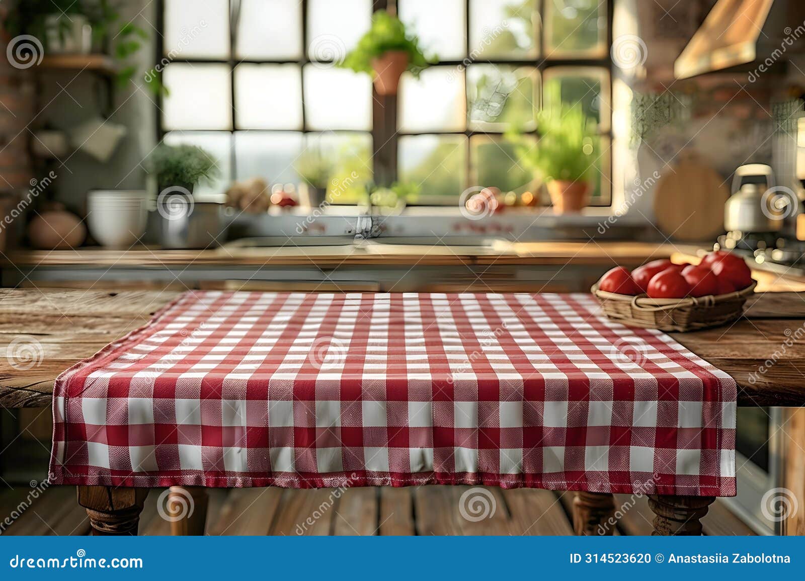 Sunny Kitchen Corner with Checkered Elegance. Concept Kitchen Styling ...
