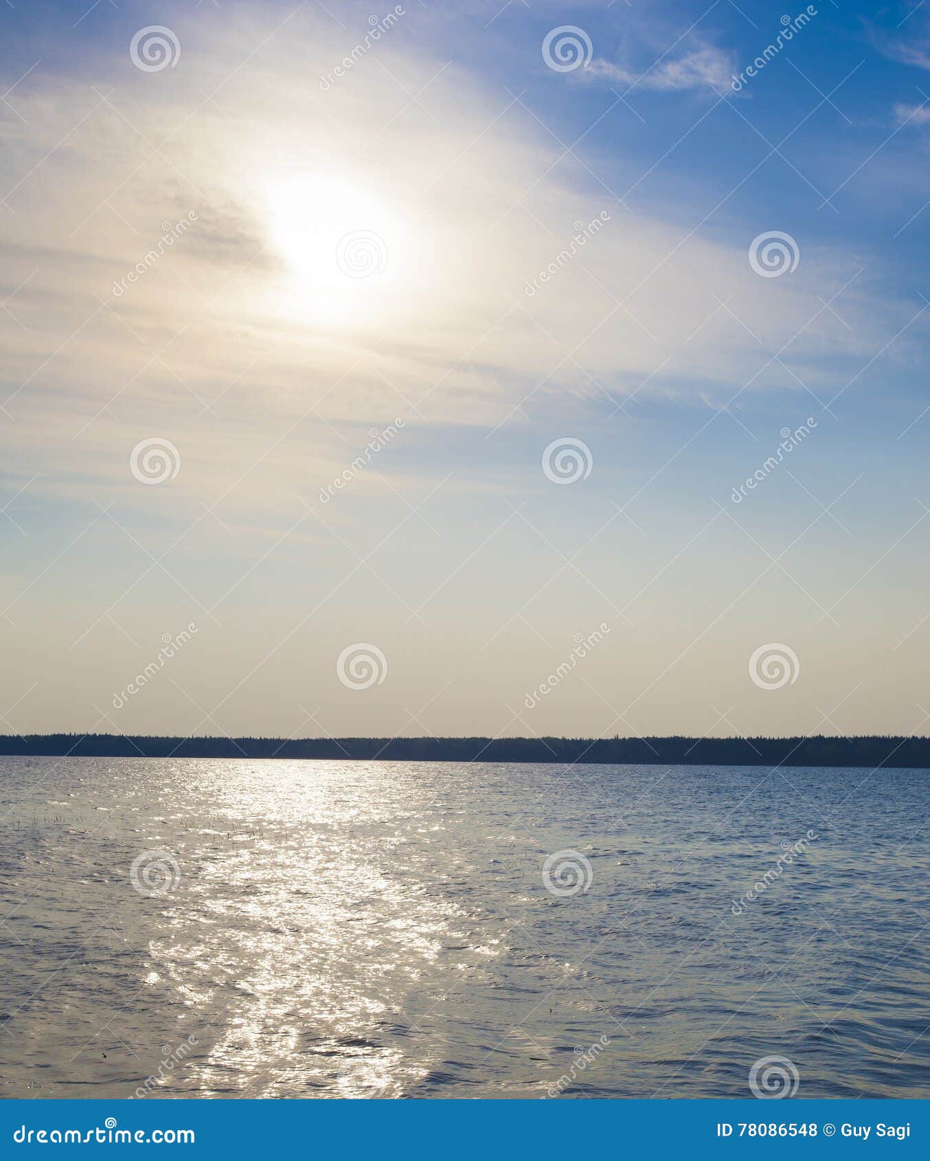 Sunny lake stock photo. Image of clouds, water, lake - 78086548