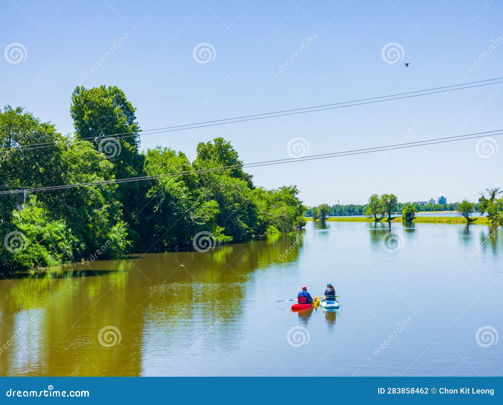 Sunny Landscape of Lake Overholser Editorial Photography - Image of ...