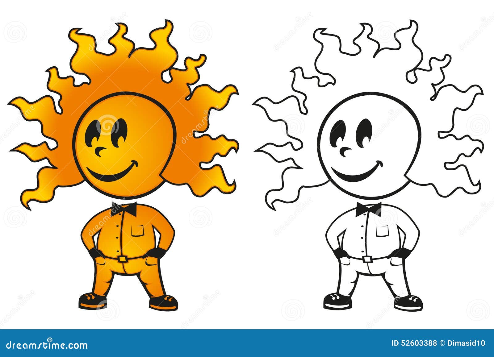 Sunny man stock vector. Illustration of smiling, star - 52603388