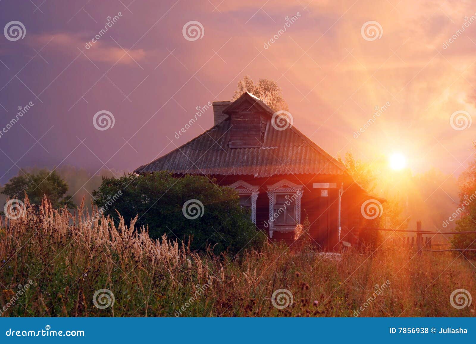 Sunny morning in village stock photo. Image of nature - 7856938