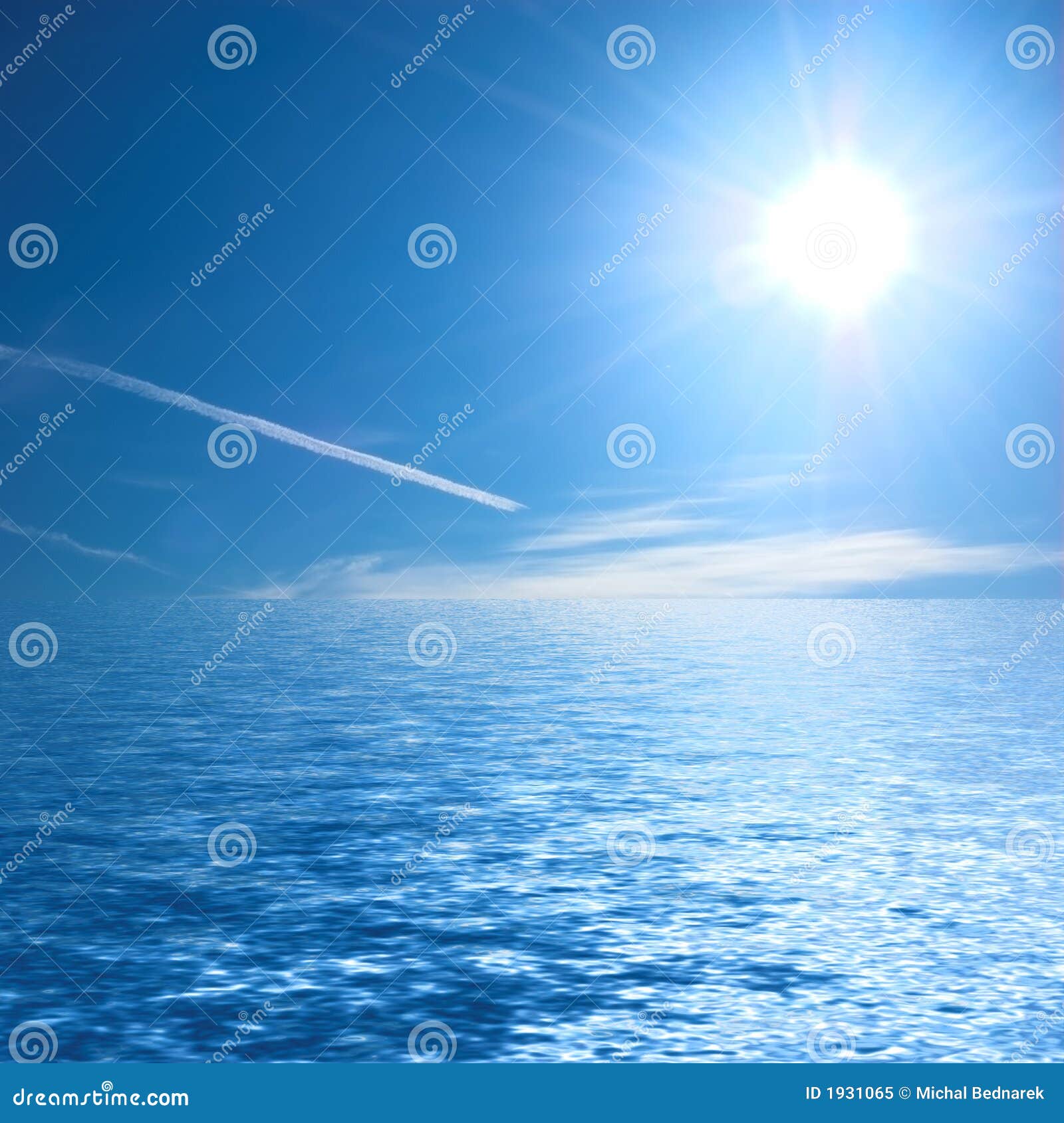 Sunny ocean stock image. Image of heavens, white, cumulus - 1931065