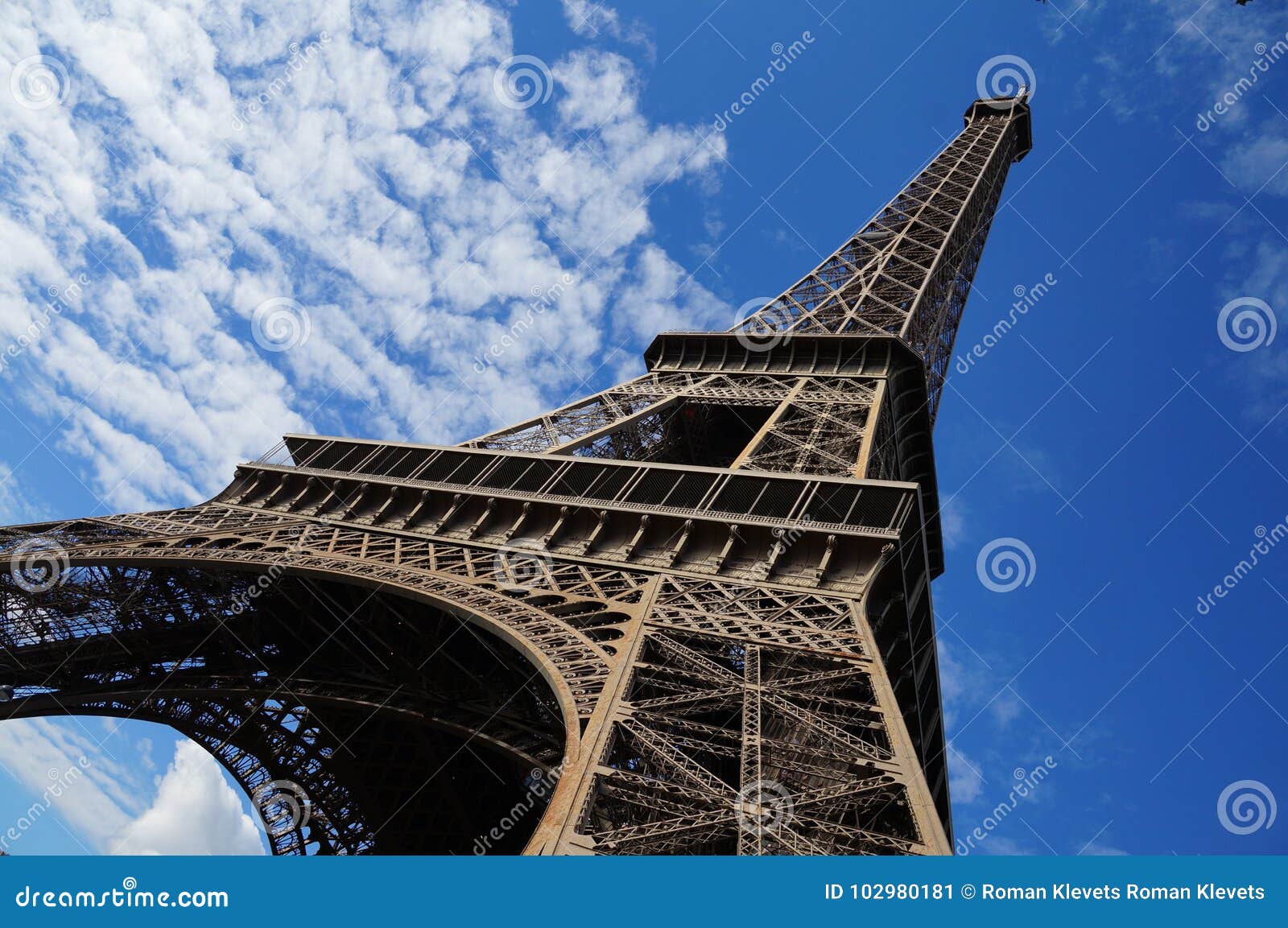 Sunny Paris stock image. Image of historic, clouds, touristic - 102980181