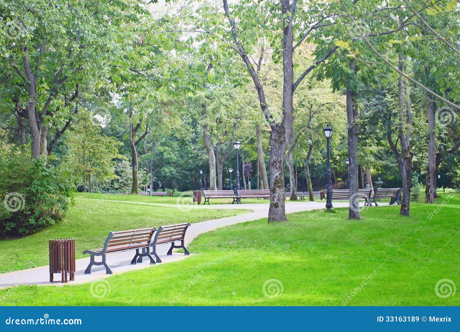 Sunny park stock image. Image of freshness, clean, horizontal - 33163189