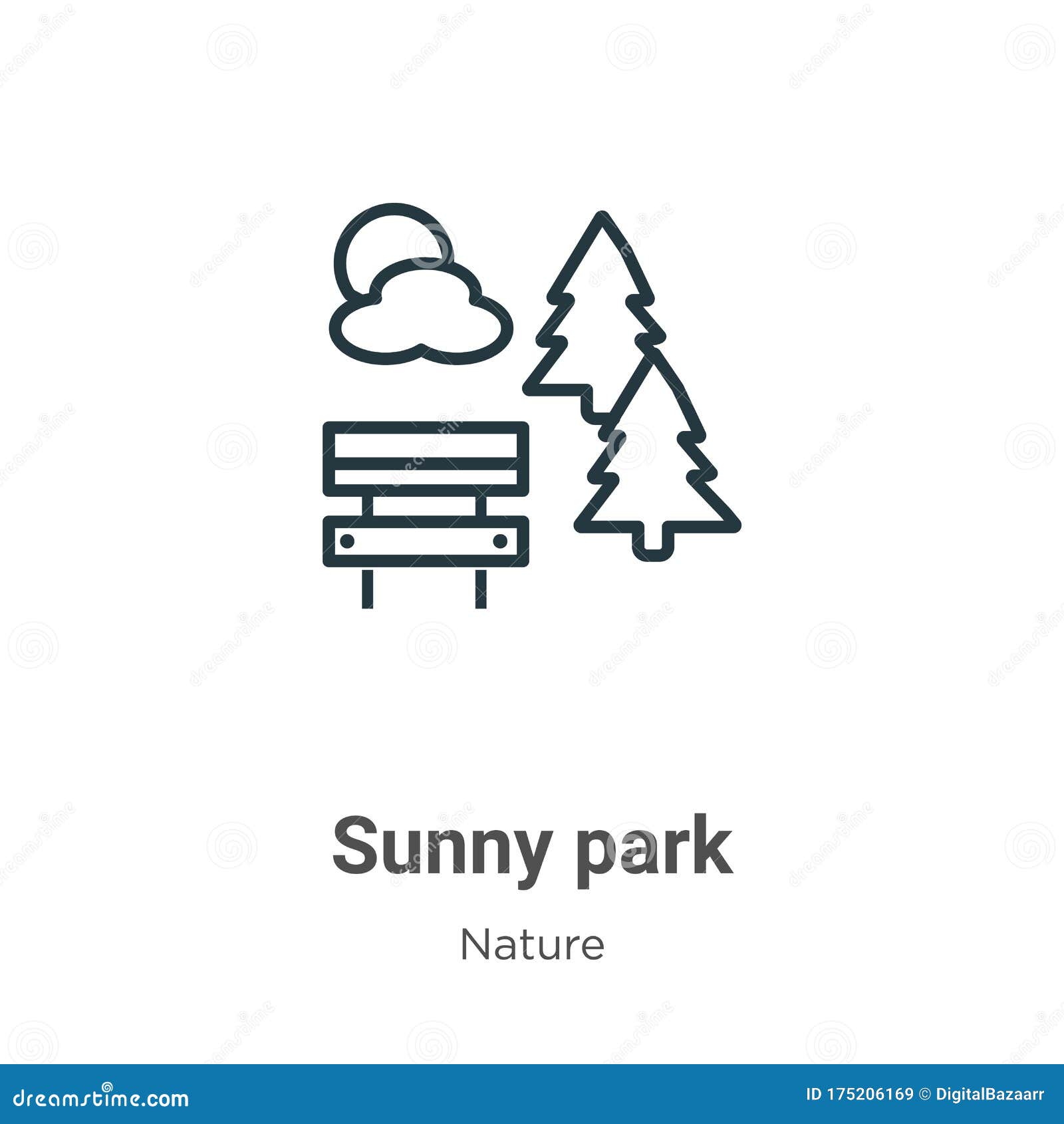 Sunny Park Outline Vector Icon. Thin Line Black Sunny Park Icon, Flat ...