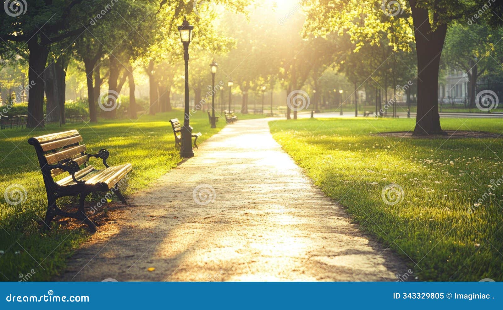 Tranquil Park With Lush Green Pathways, Ideal For Outdoor Visuals ...