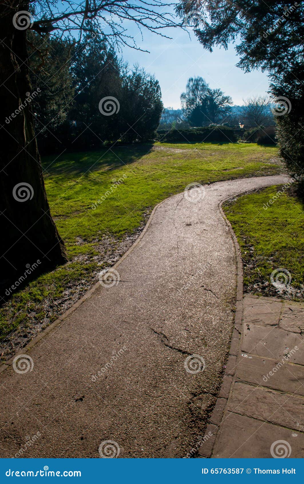 Sunny pathway stock image. Image of winding, unwind, relaxing - 65763587