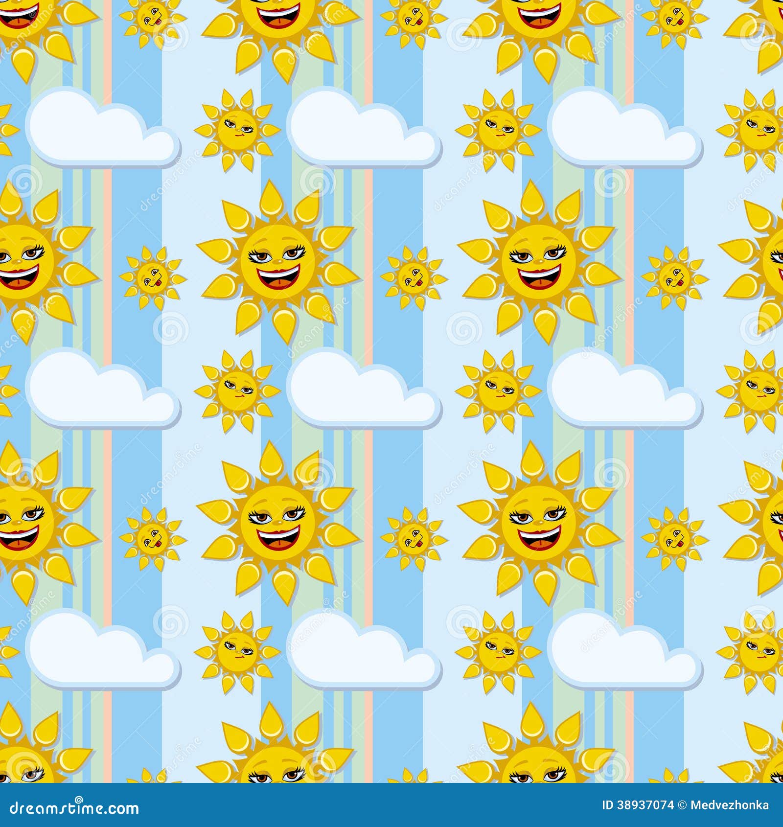 Sunny pattern stock vector. Illustration of doodle, patterns - 38937074