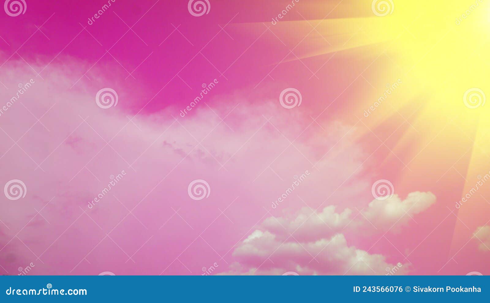 A Sunny Pink Sky with White Clouds is a Beautiful Natural Setting for a ...