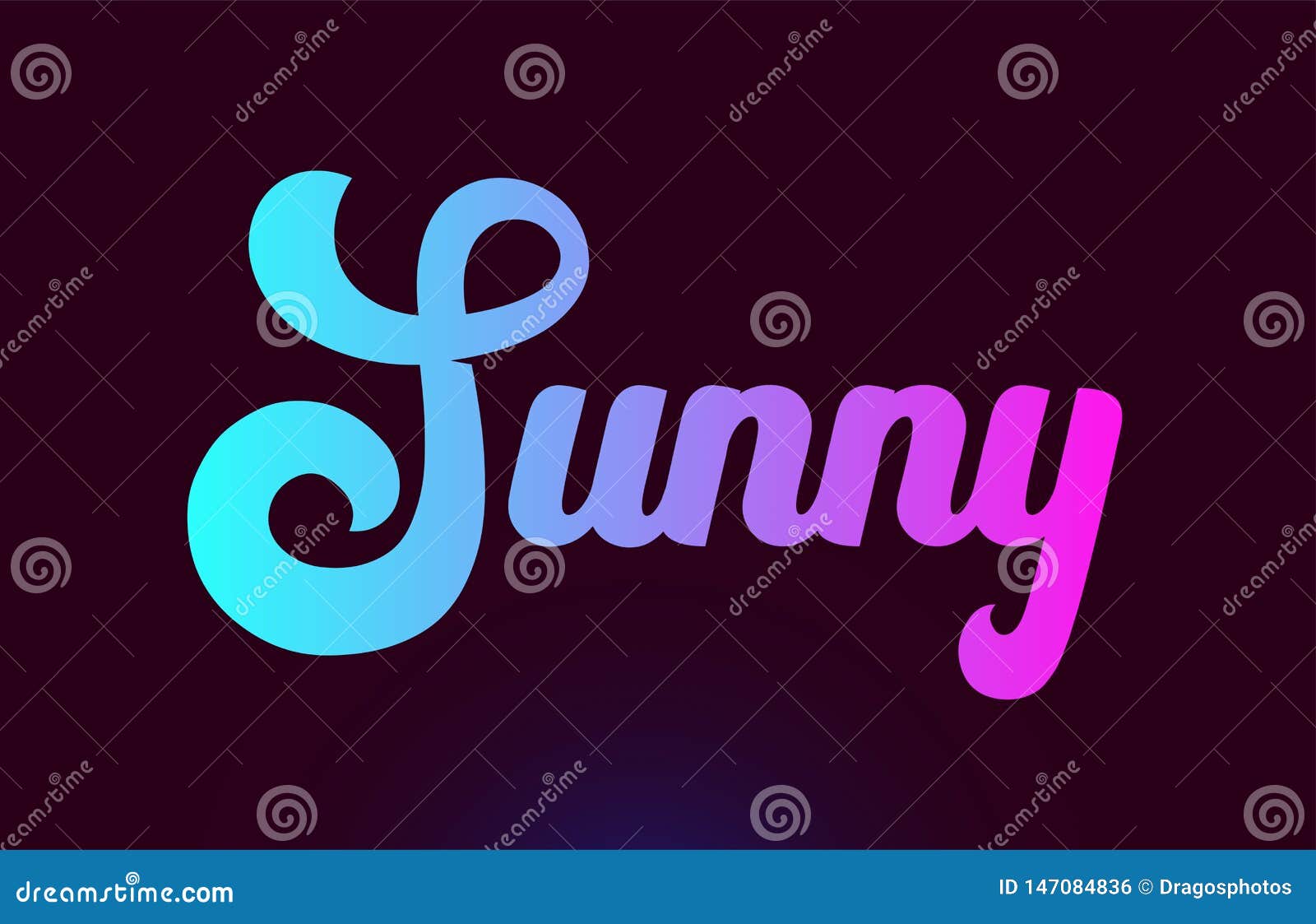 Sunny Pink Word Text Logo Icon Design for Typography Stock Illustration ...