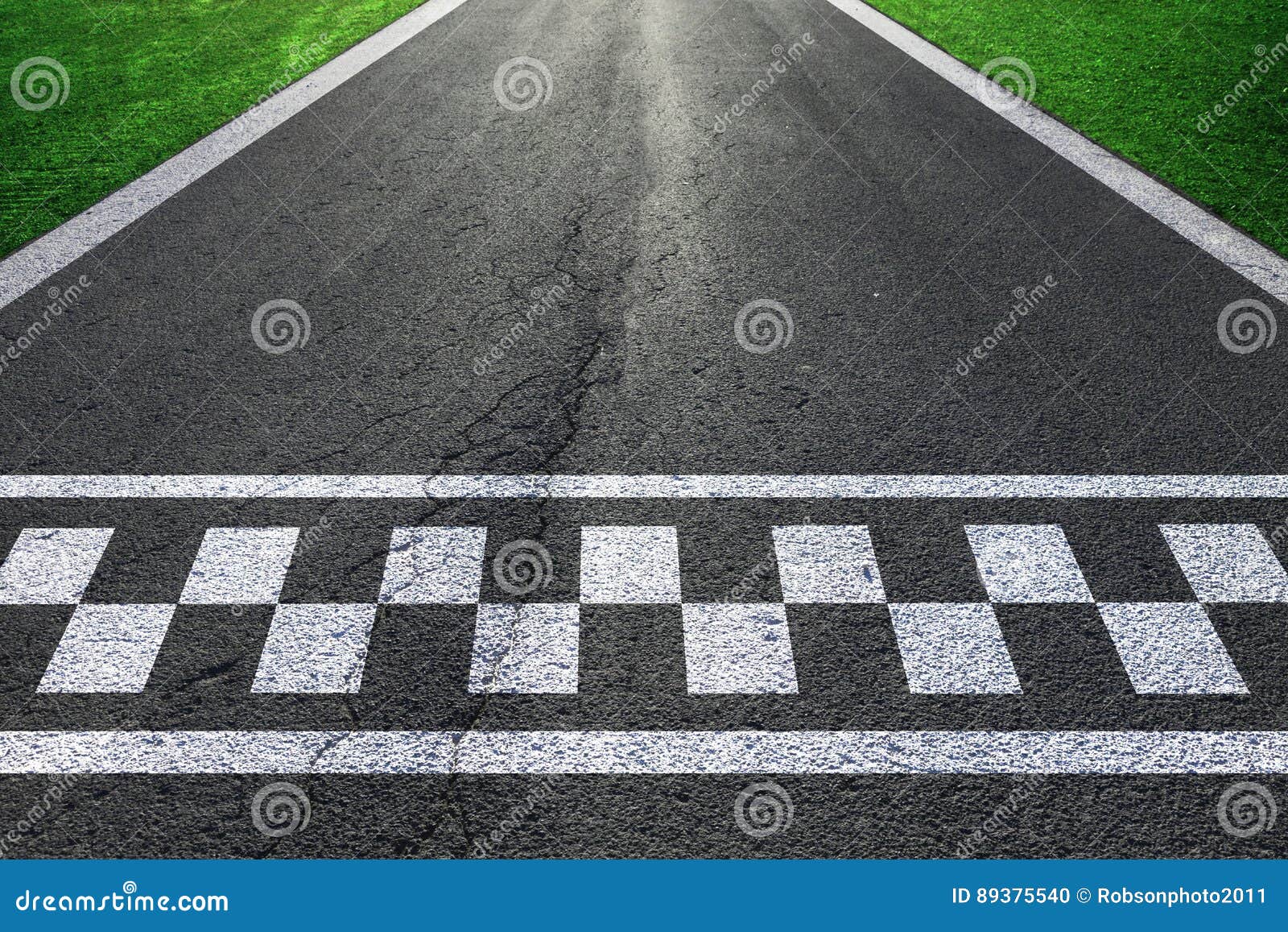 Sunny Race Road with Start and Finish Line Stock Photo - Image of ...