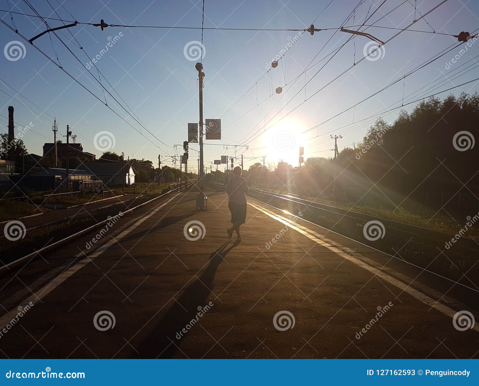 Sunny railroad view stock image. Image of railroad, railway - 127162593