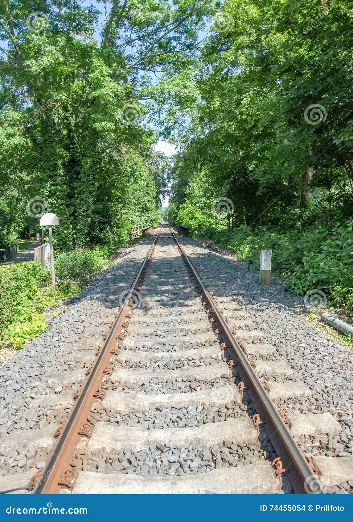 Sunny railtrack scenery stock photo. Image of track, stones - 74455054