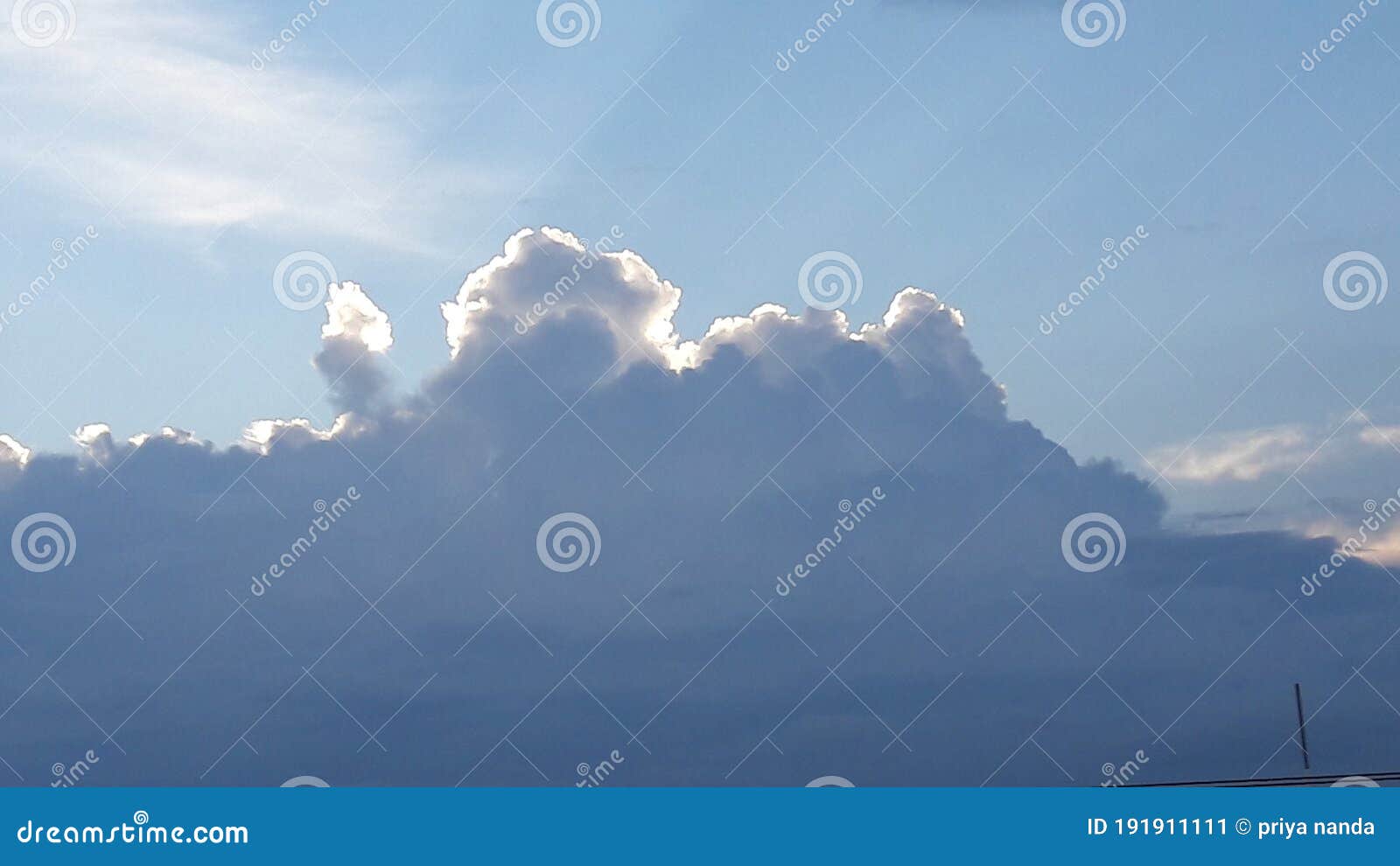 Sunny Rays Comes Magically from Rainy Clouds Stock Image - Image of ...