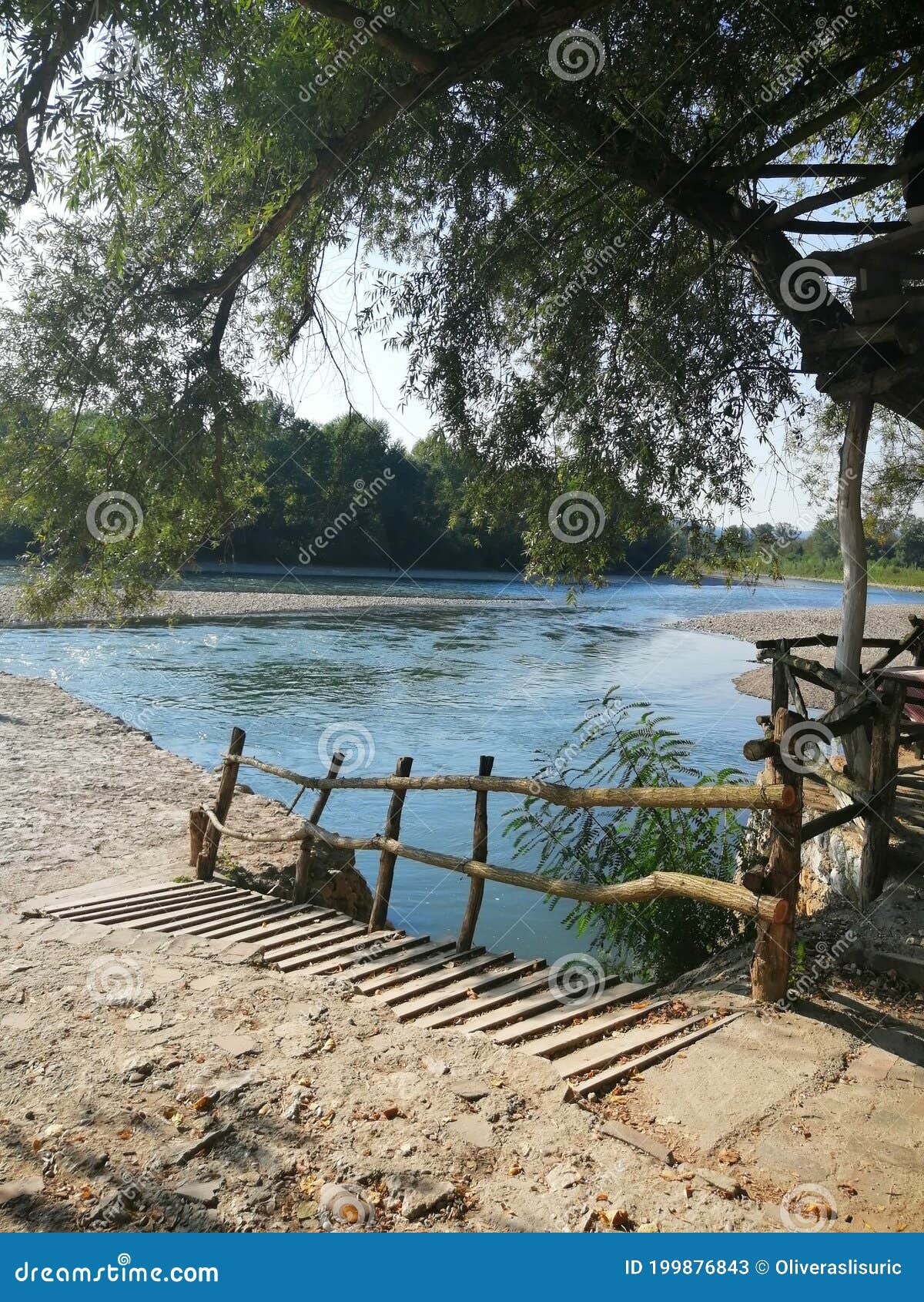 Sunny river on a sunny day stock image. Image of nature - 199876843