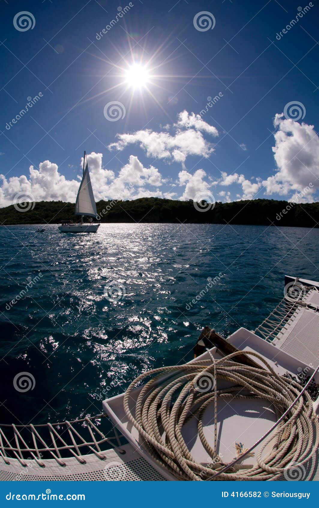 Sunny sailing stock photo. Image of water, recreation - 4166582