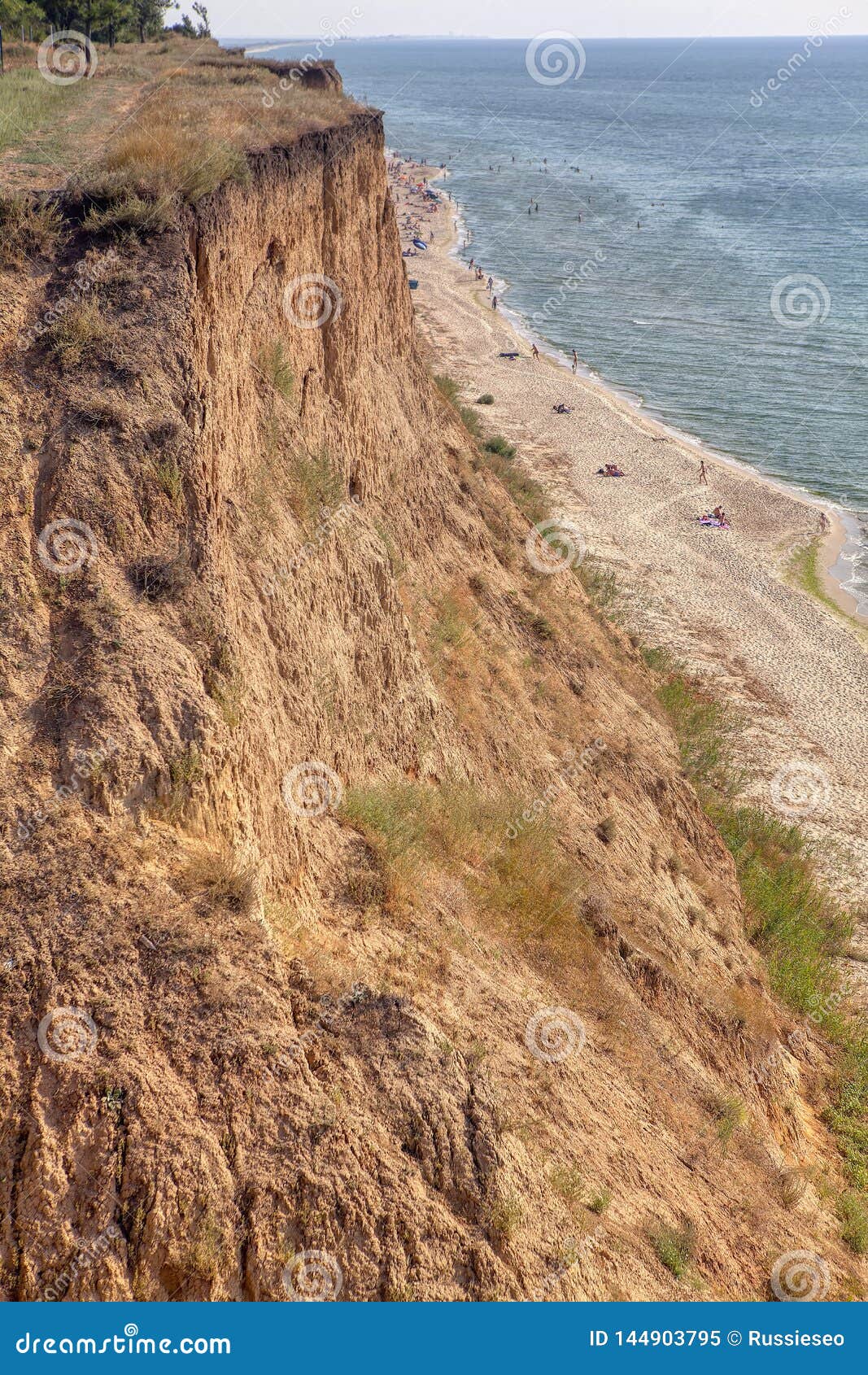 Sunny sandy beach stock image. Image of landmark, coast - 144903795