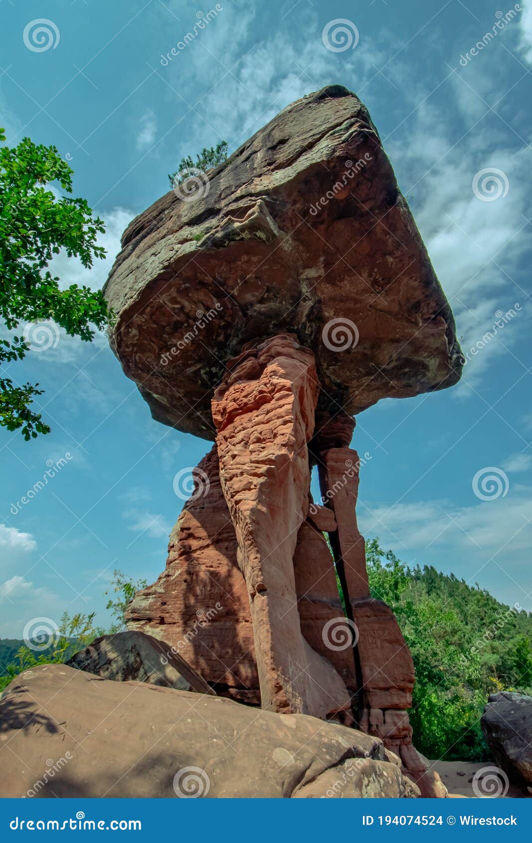 Sunny Scenery of the Devil`s Table in Hinterweidenthal, Germany Stock ...