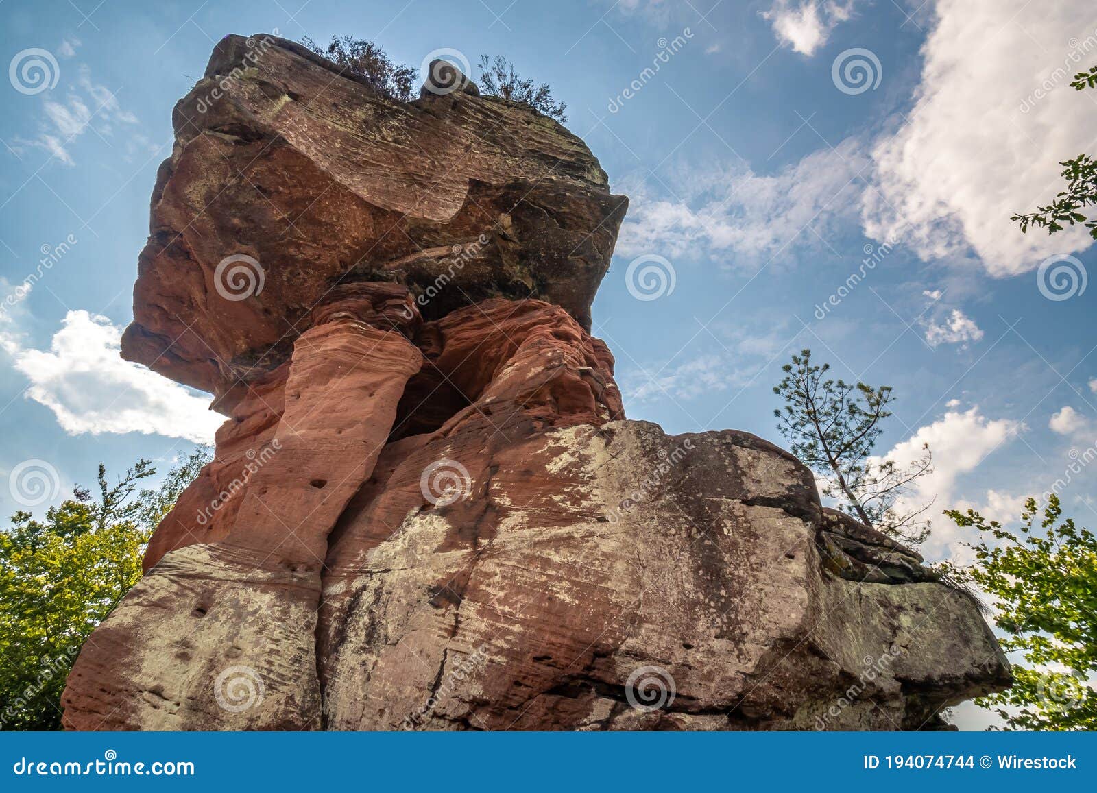 Sunny Scenery of the Devil`s Table in Hinterweidenthal, Germany Stock ...