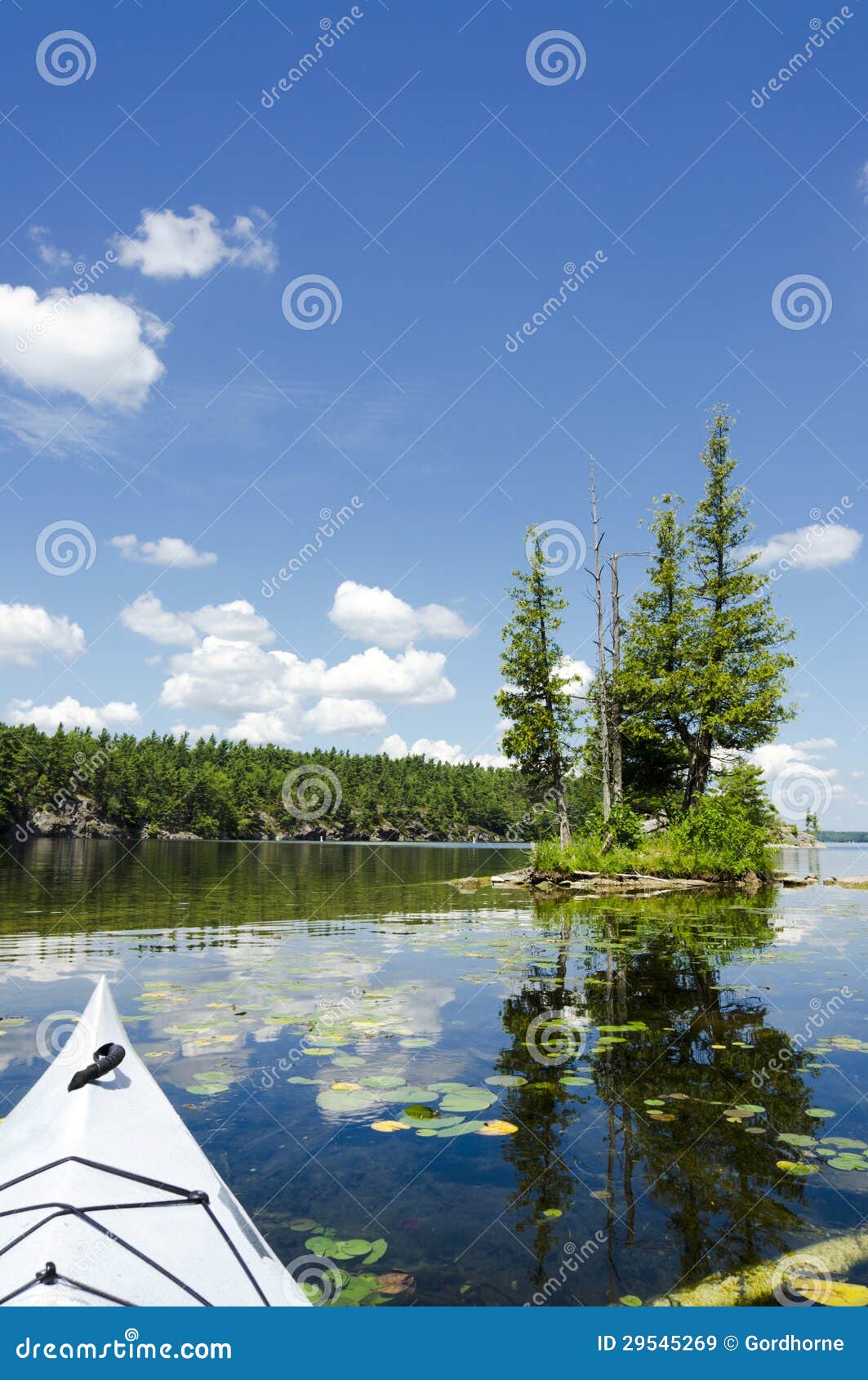 Sunny Scenic on a Northern Lake Stock Image - Image of canoe, vacation ...