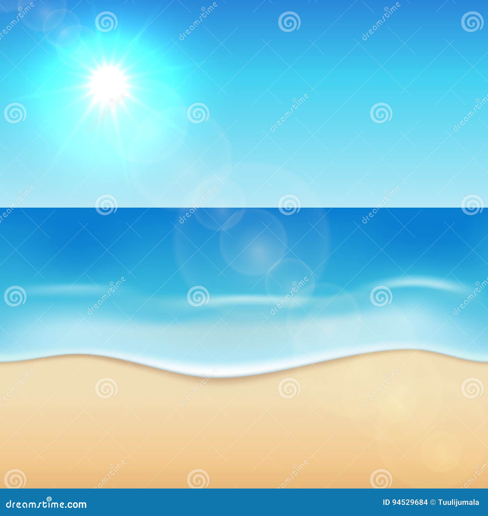 Sunny Sea Beach Background. Stock Vector - Illustration of landscape ...