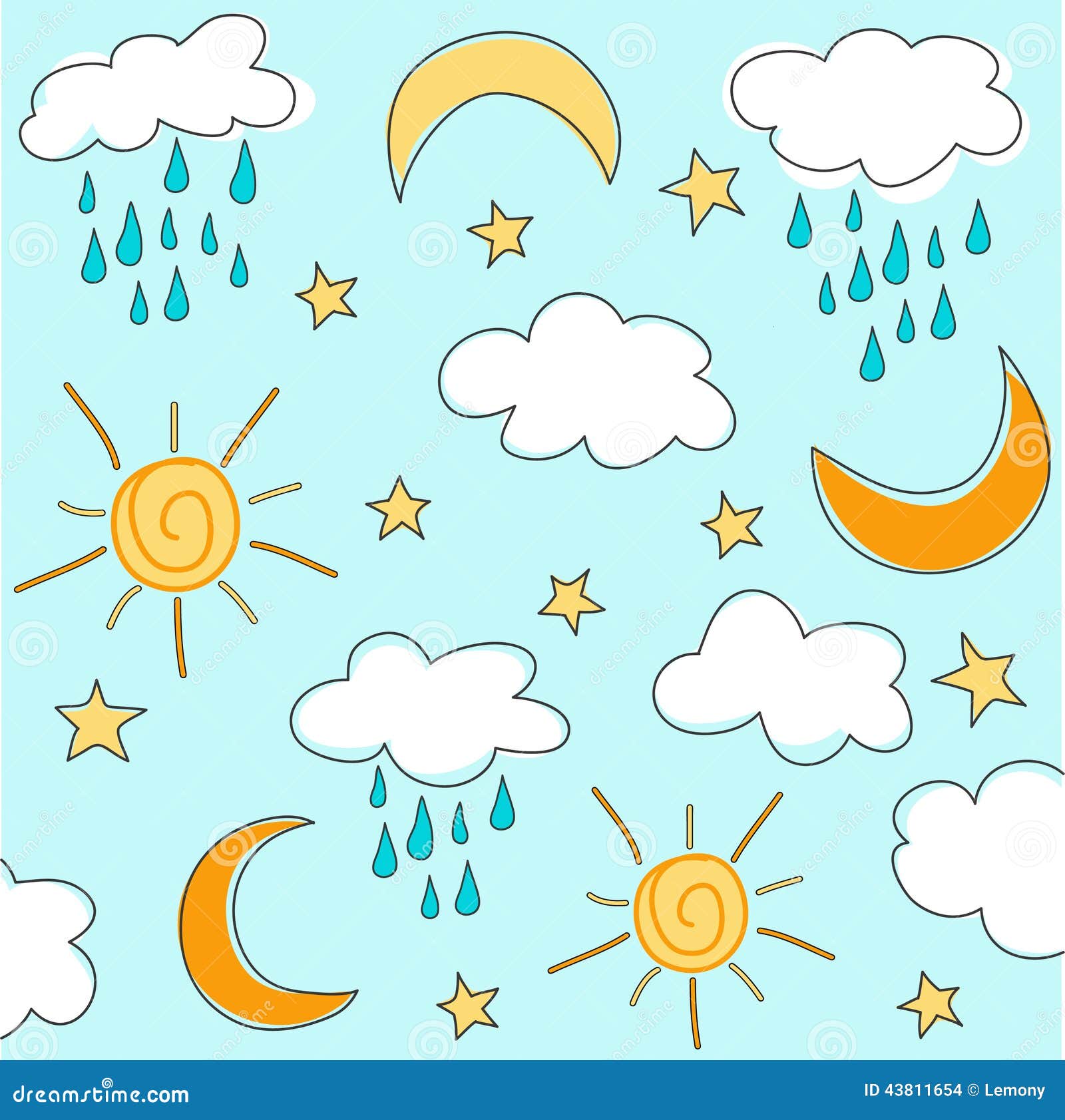 Sunny Seamless Baby Pattern, Wallpaper Stock Vector - Illustration of ...