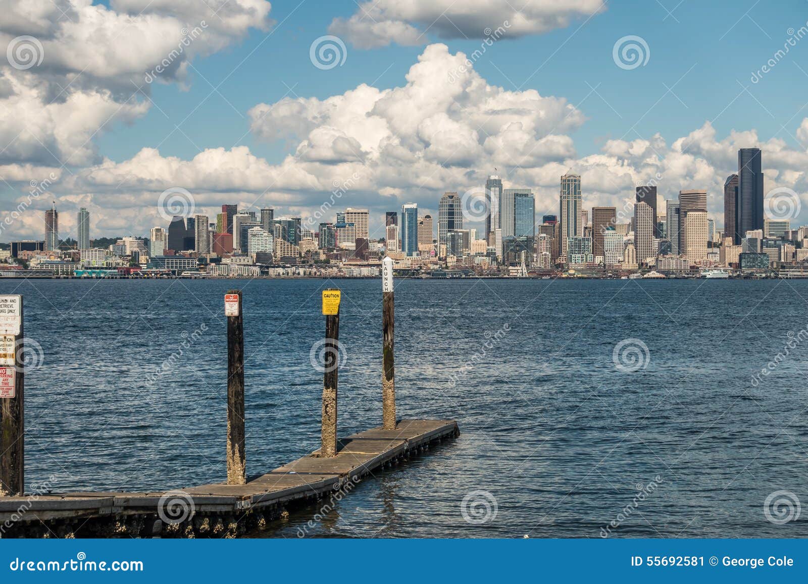 Sunny Seattle Skyline 4 stock image. Image of state, skyline - 55692581