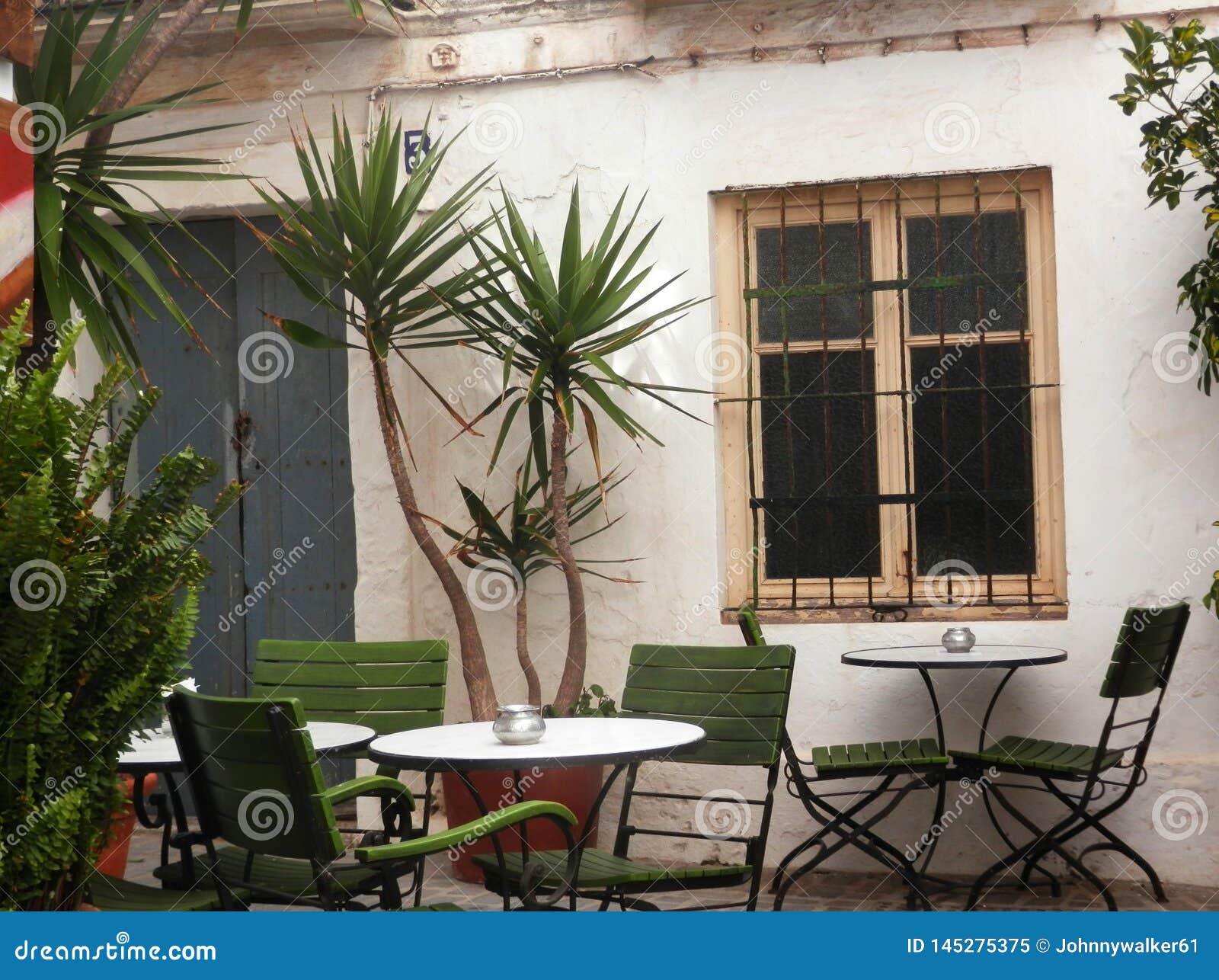 Sunny Secluded Courtyard in Old Tarifa Stock Image - Image of narrow ...