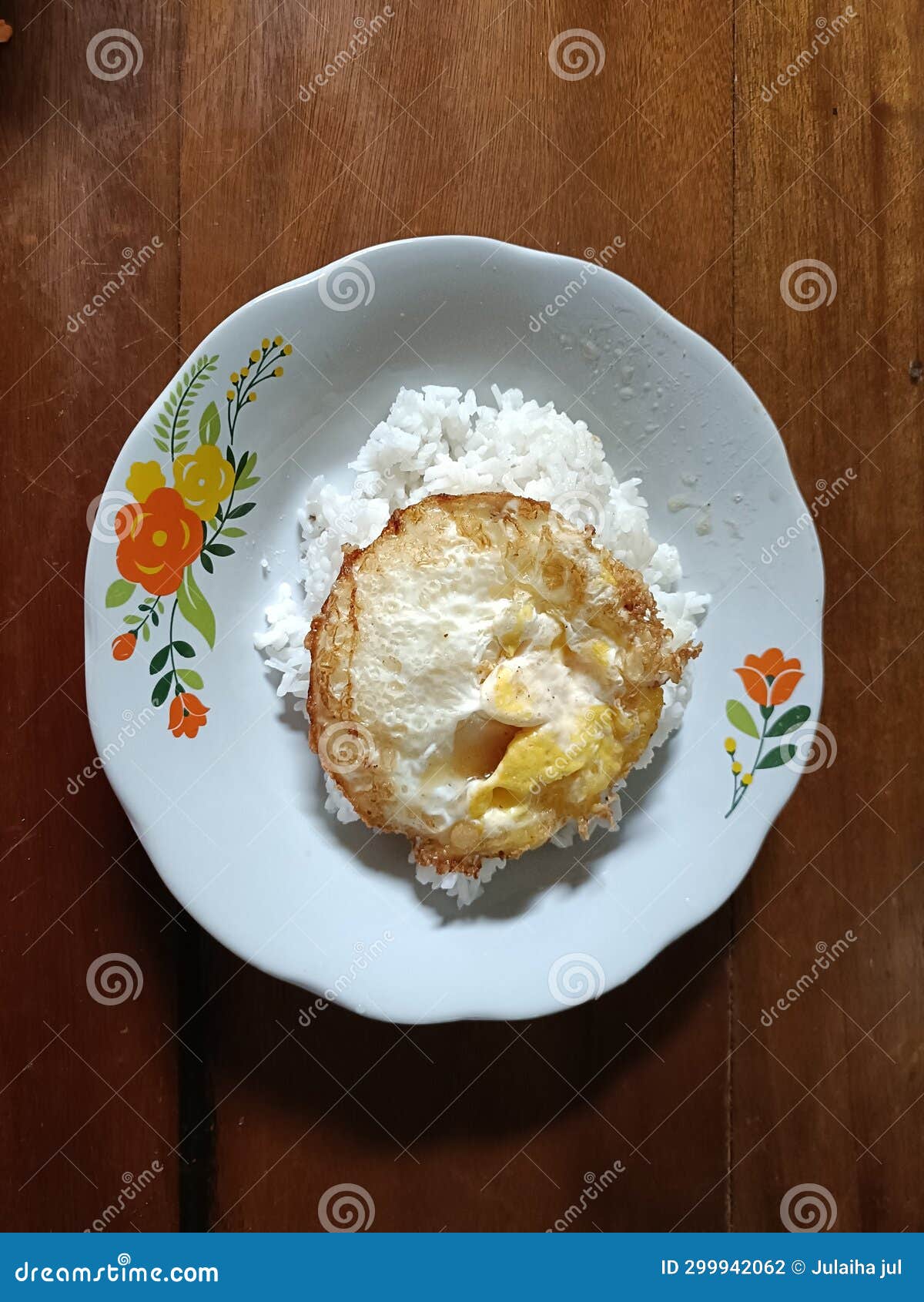 Sunny Side Up Egg and White Rice Stock Photo - Image of side, delicious ...