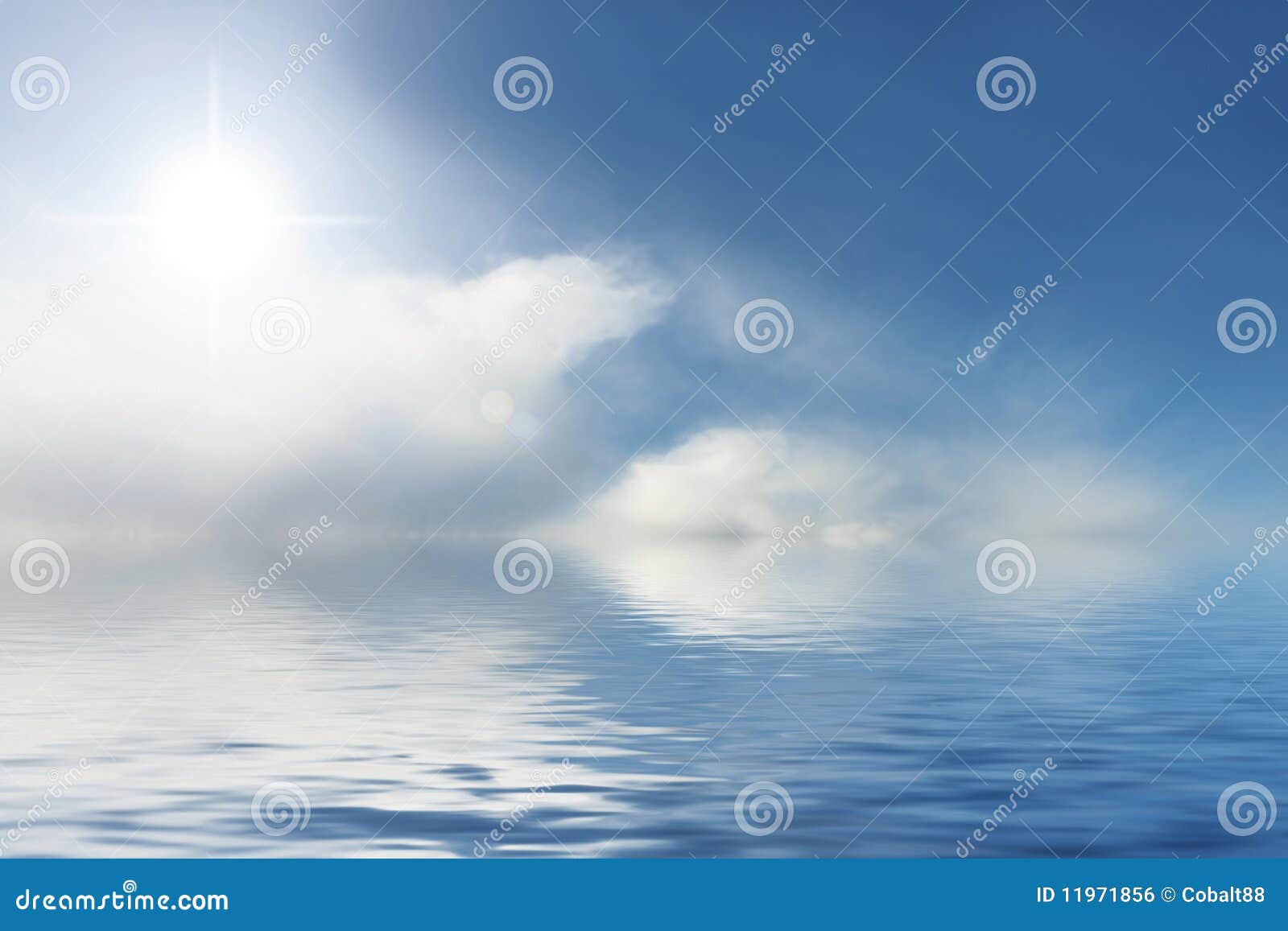 Sunny Sky and Blue Water Background Stock Photo - Image of calm, nature ...