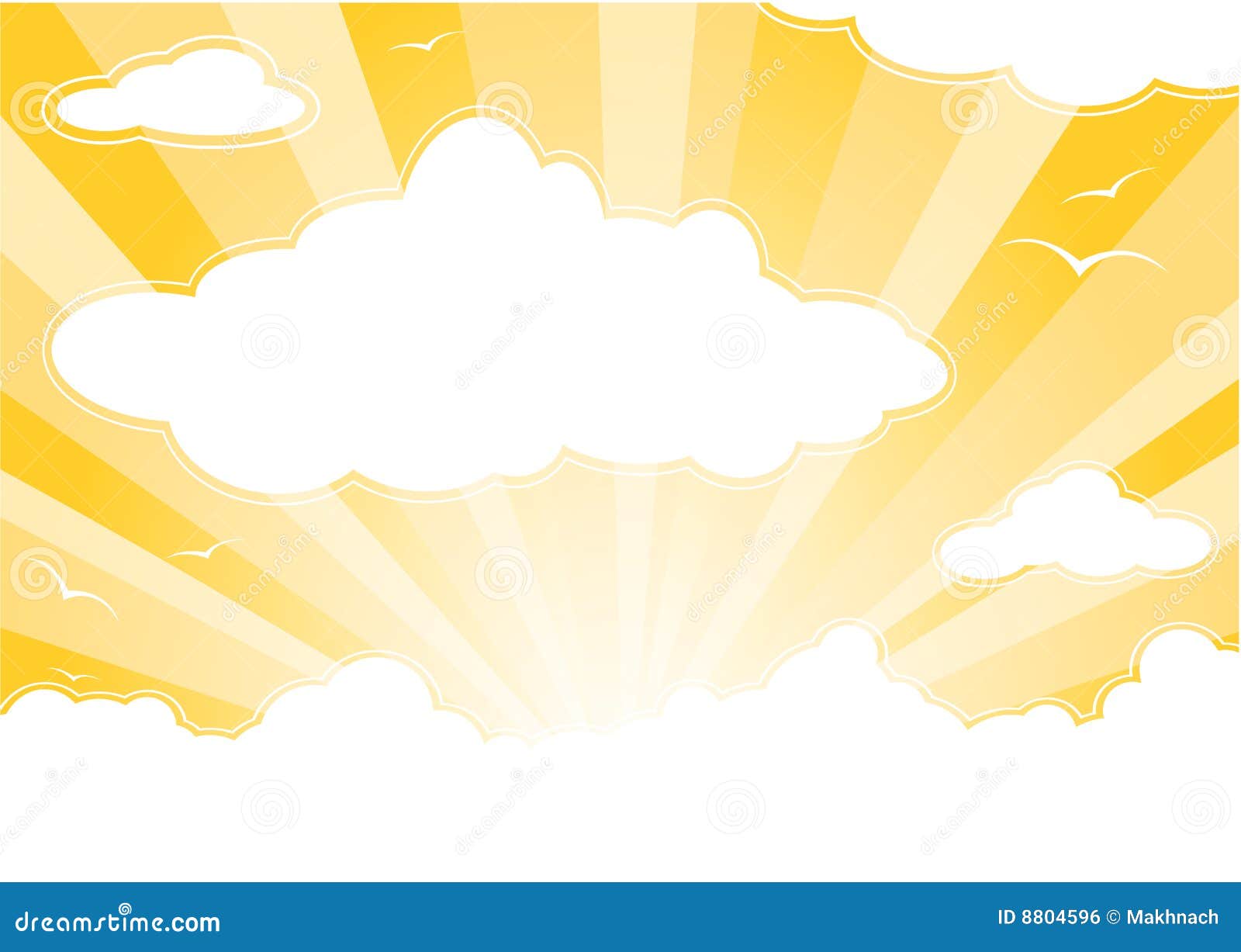 Sunny sky with clouds stock vector. Illustration of decoration - 8804596