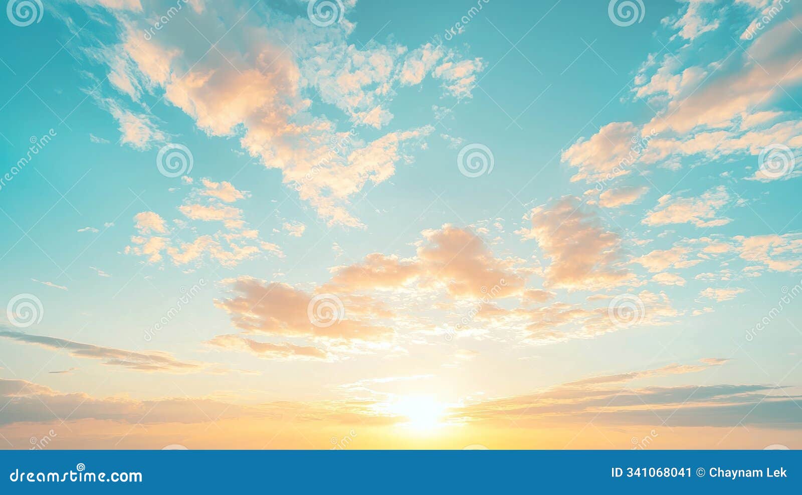 Sunny Sky with Radiant Sun Rays, Isolated on White Stock Illustration ...