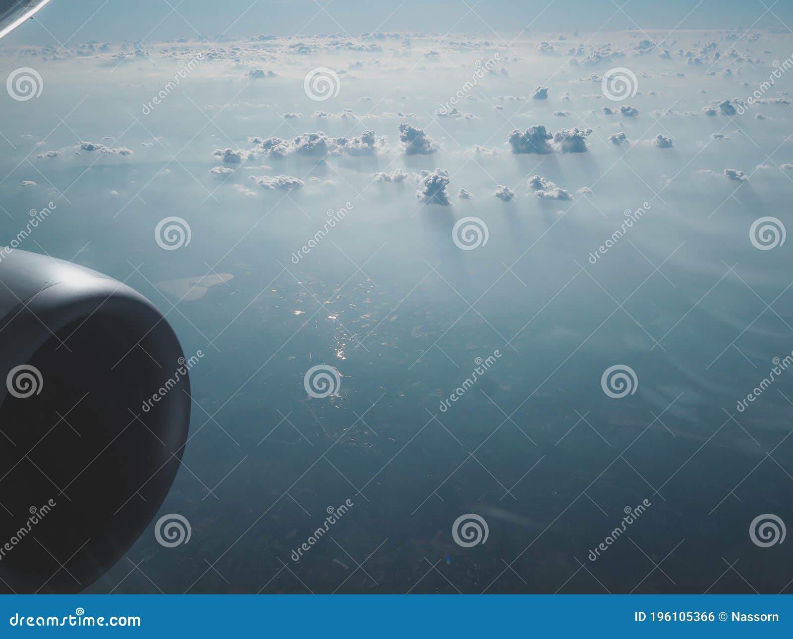 Sunny Sky with White Clouds on Plane. Cloudscape As Seen on Aircraft ... Sunny Sky with White Clouds on Plane. Cloudscape As Seen on Aircraft ...
