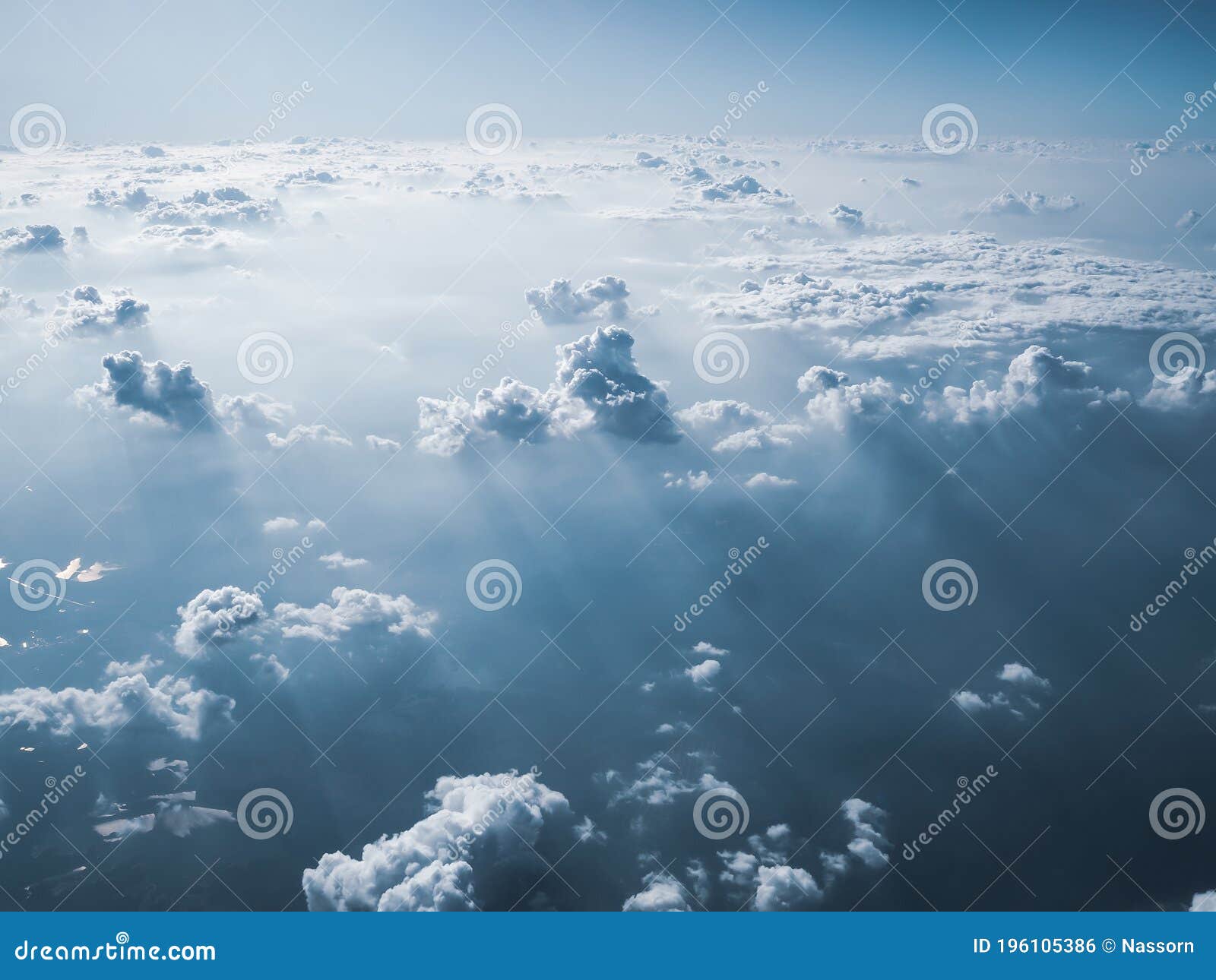 Sunny Sky with White Clouds on Plane. Cloudscape As Seen on Aircraft ... Sunny Sky with White Clouds on Plane. Cloudscape As Seen on Aircraft ...