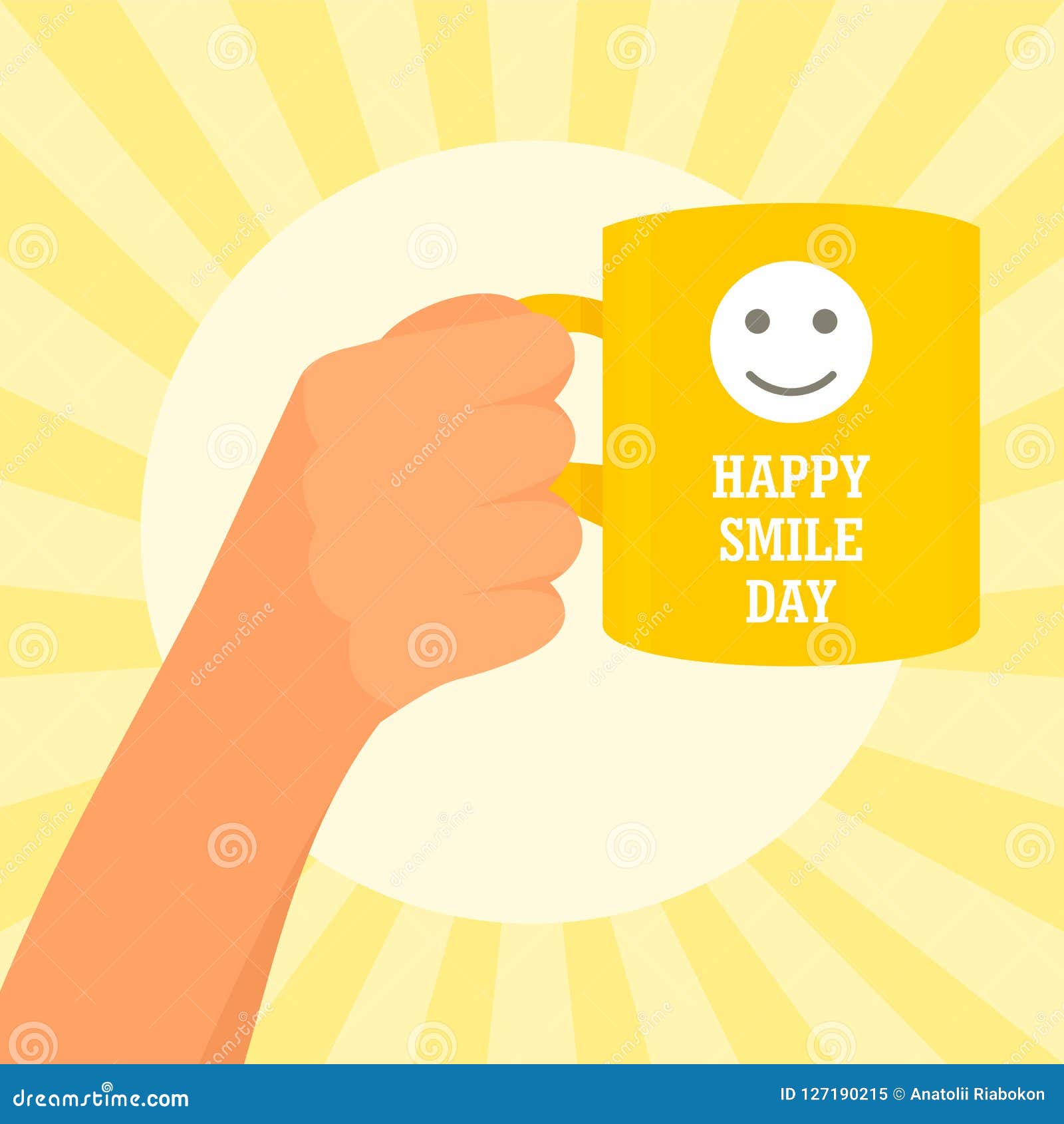 Sunny Smile Day Concept Background, Flat Style Stock Illustration ...