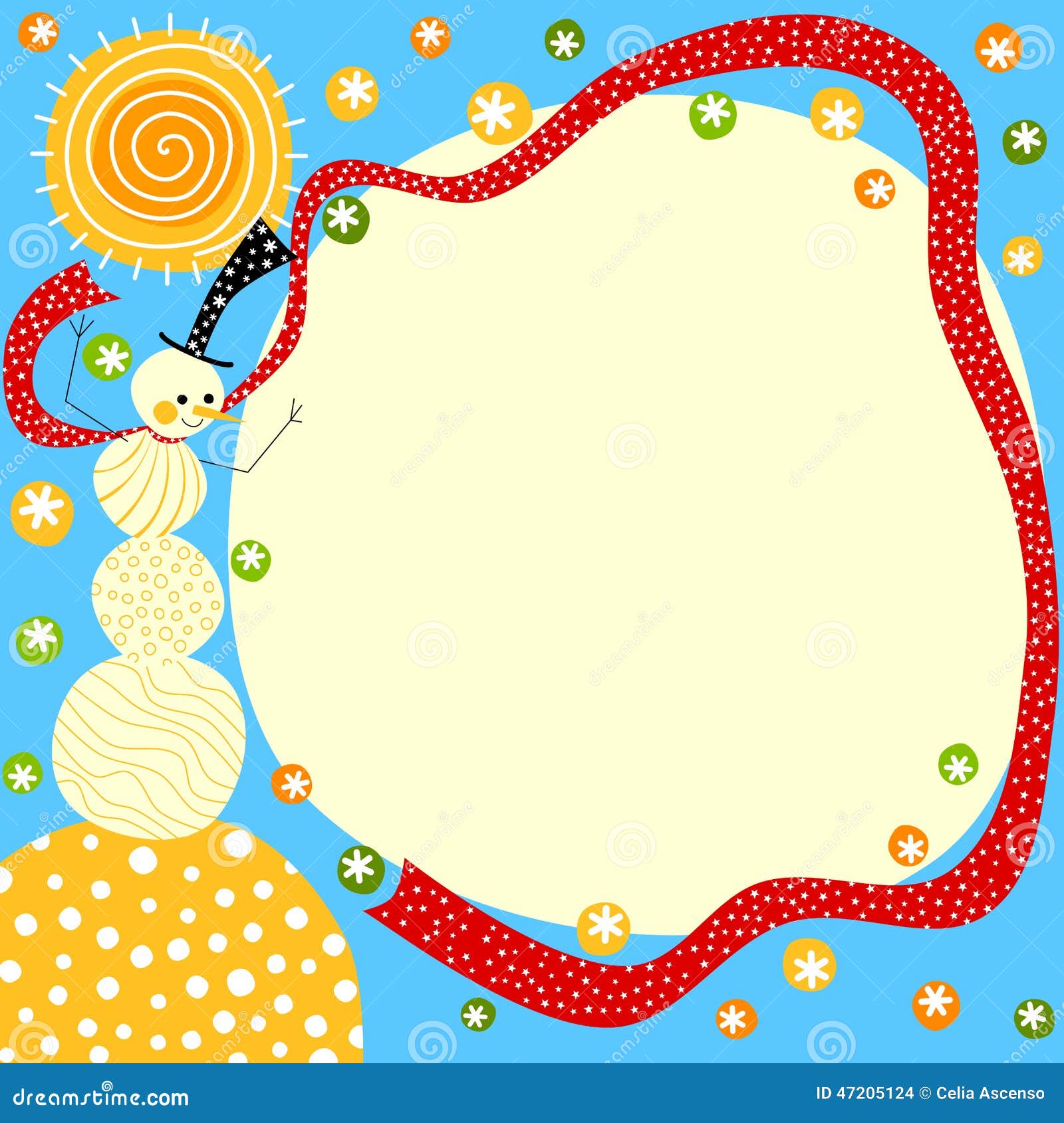 Snowman Sunny Winter Border Frame Stock Illustrations – 7 Snowman Sunny ...